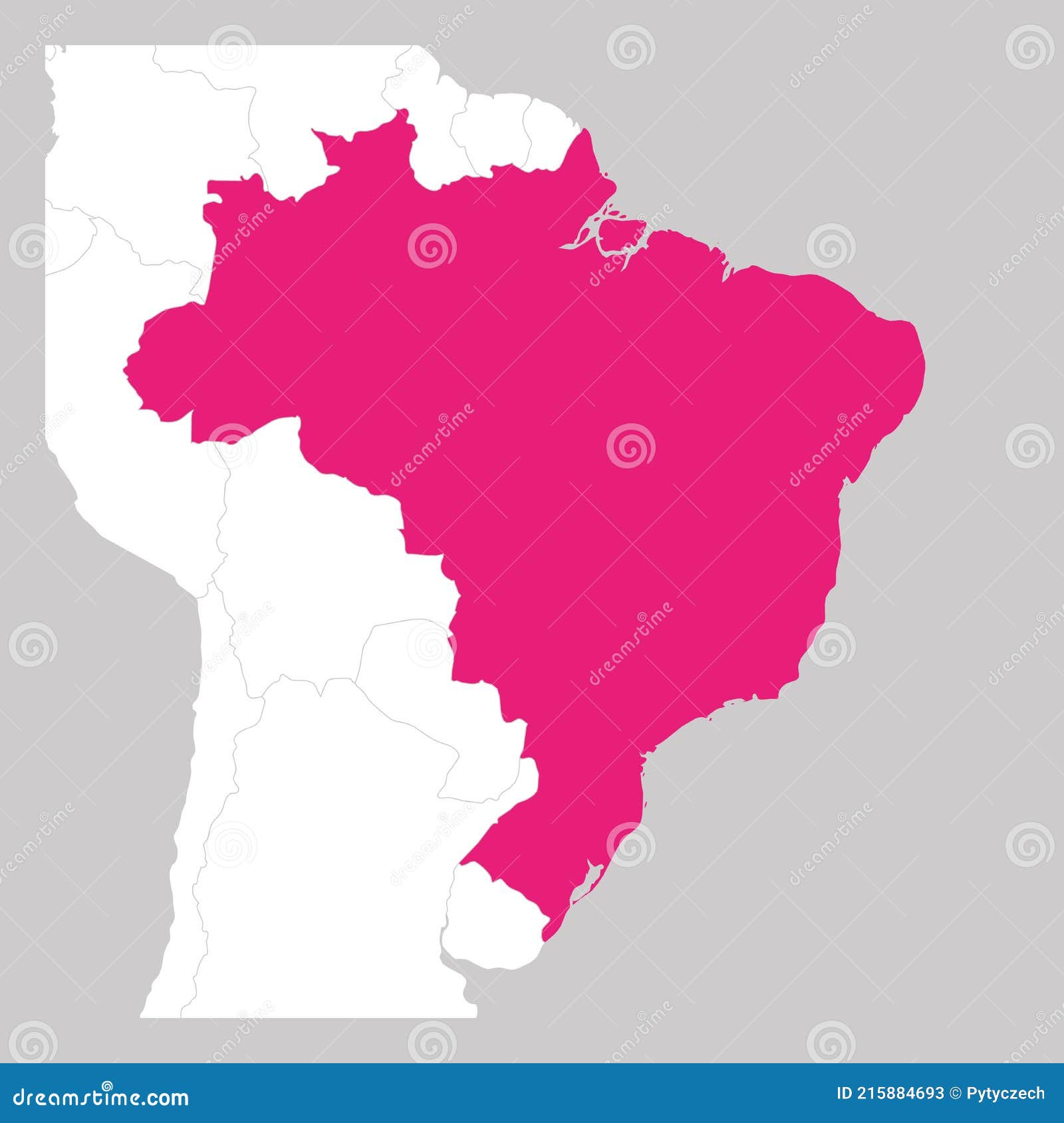 Brazil Pink State Map Vector Illustration | CartoonDealer.com #326996688