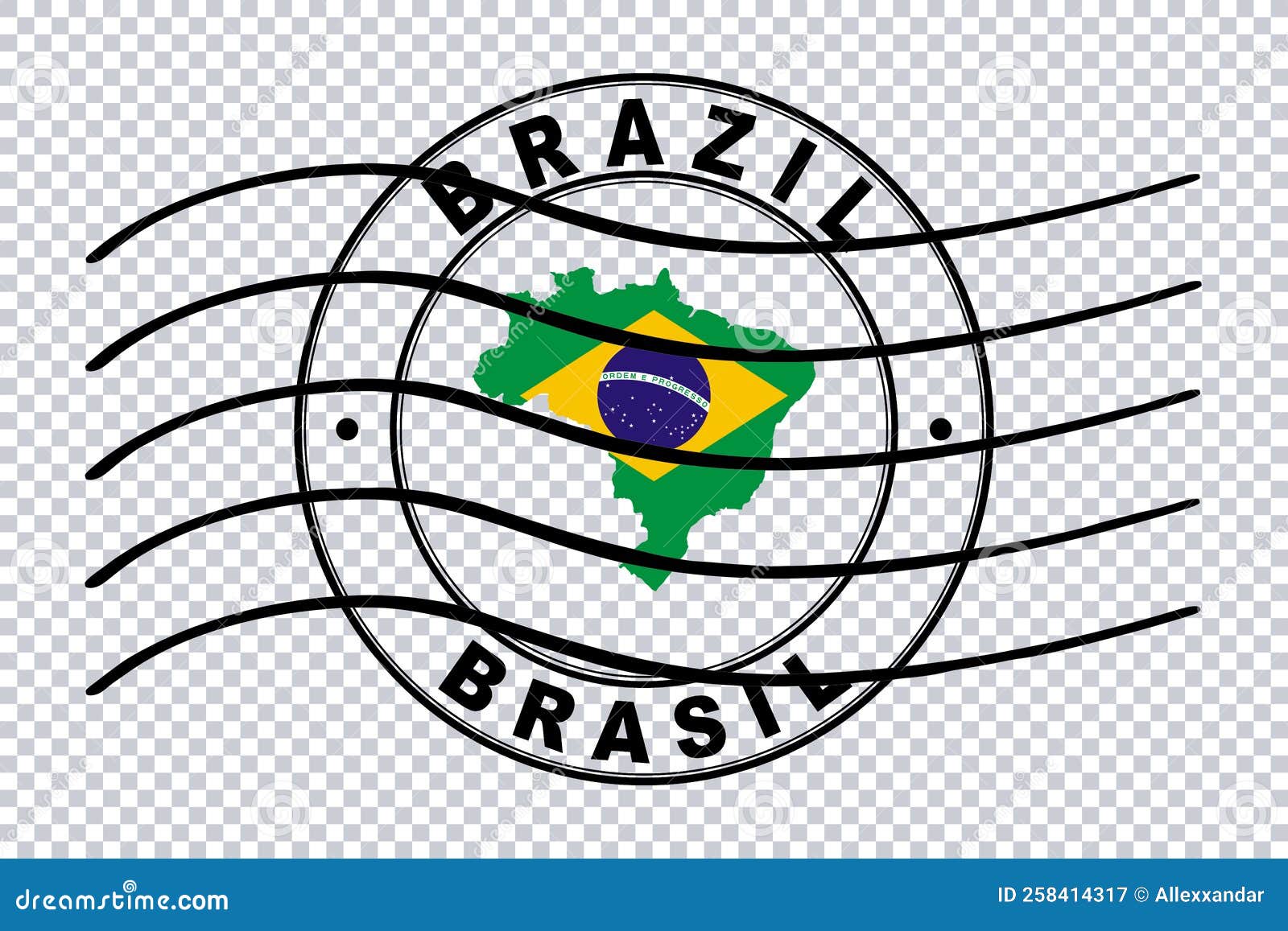 Map of Brazil, Postal Passport Stamp, Travel Stamp Stock Illustration ...