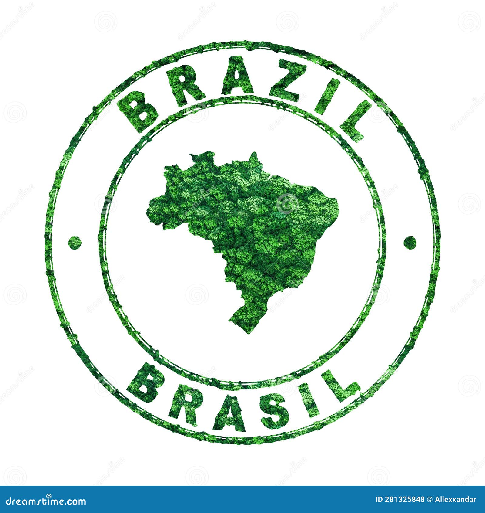 Map of Brazil, Postal Stamp, Sustainable Development, CO2 Emission ...