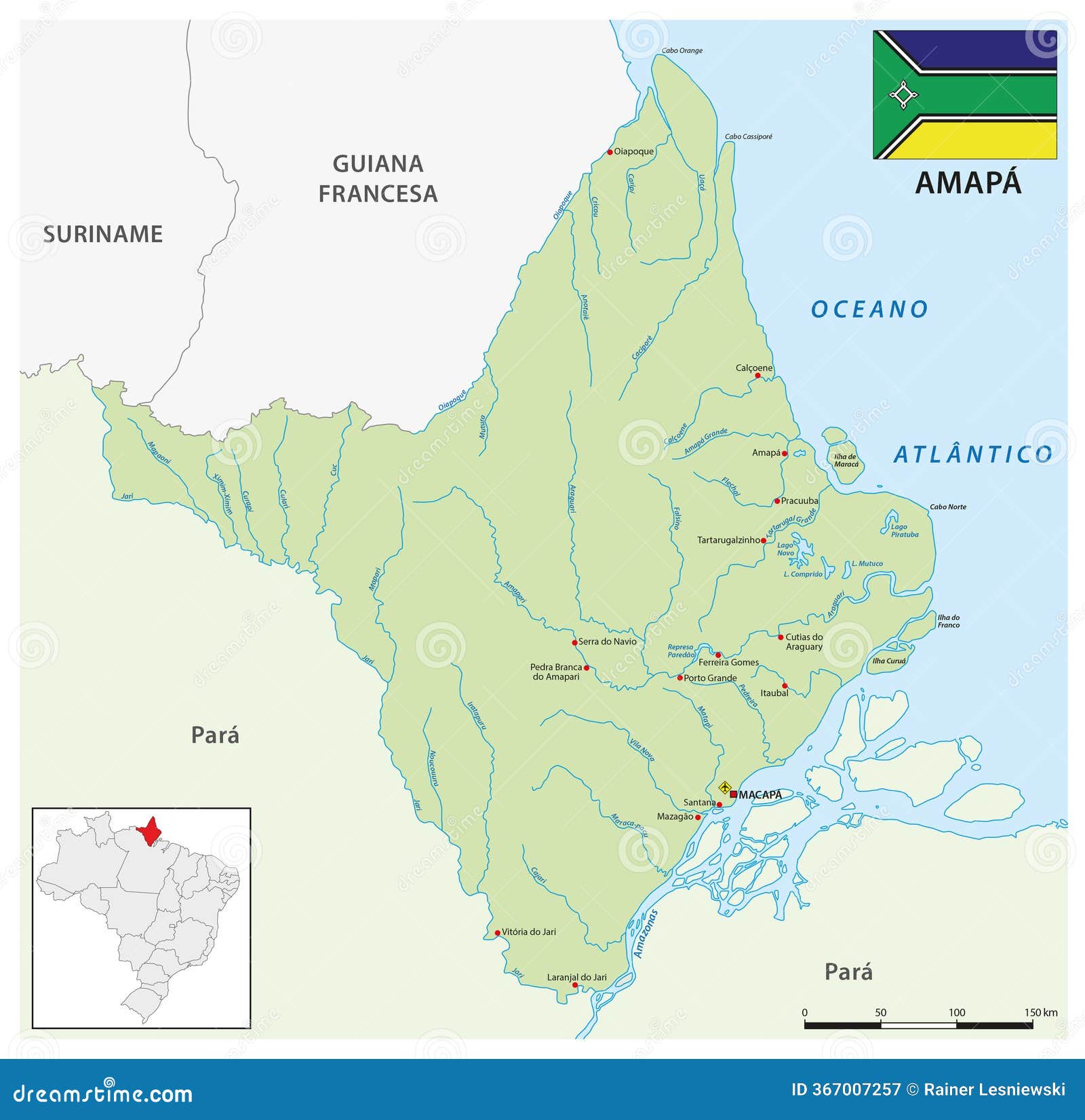 Map Of The State Amapa (BR). Vector Illustration | CartoonDealer.com ...