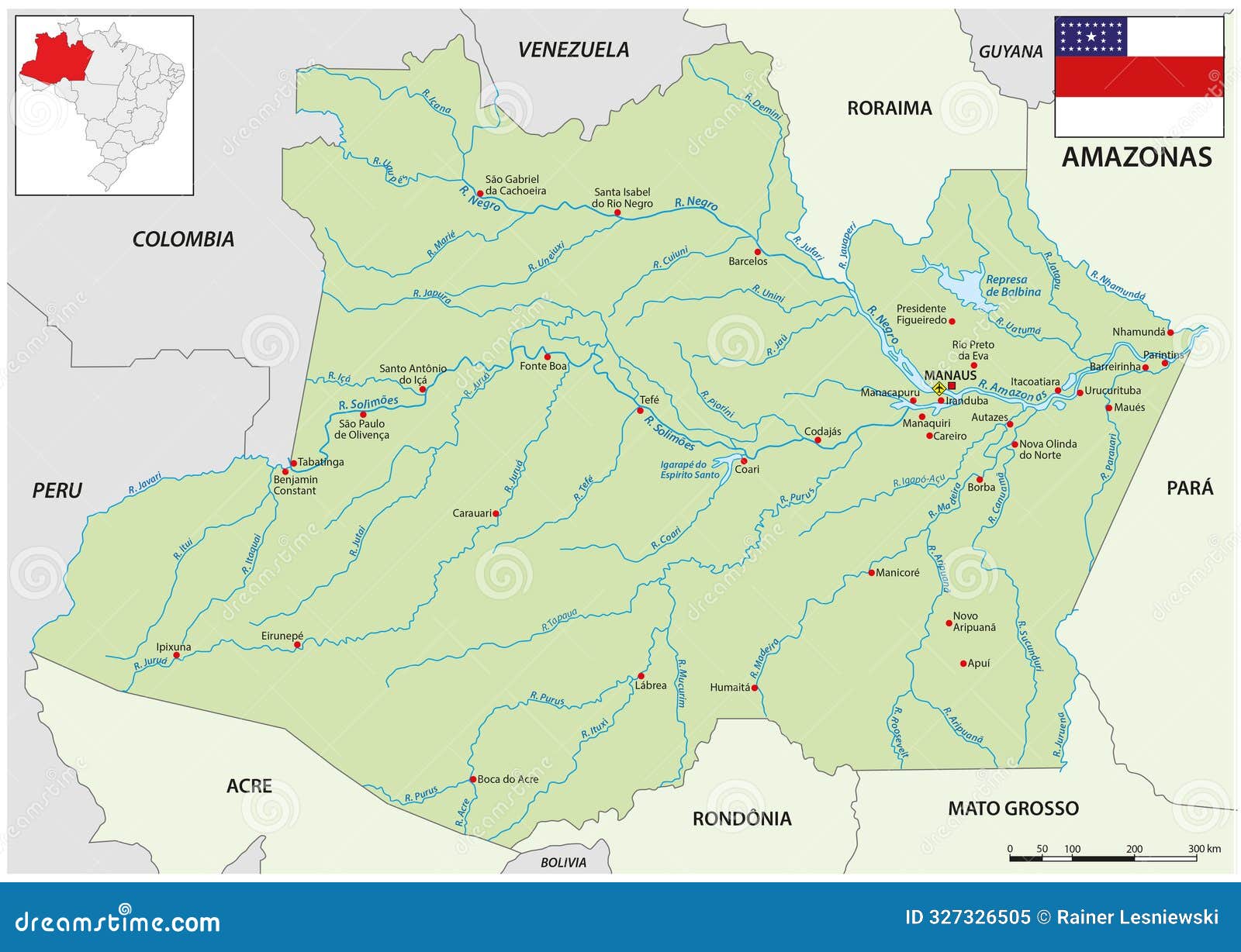 Map Of The State Amazonas (BR). Vector Illustration | CartoonDealer.com ...
