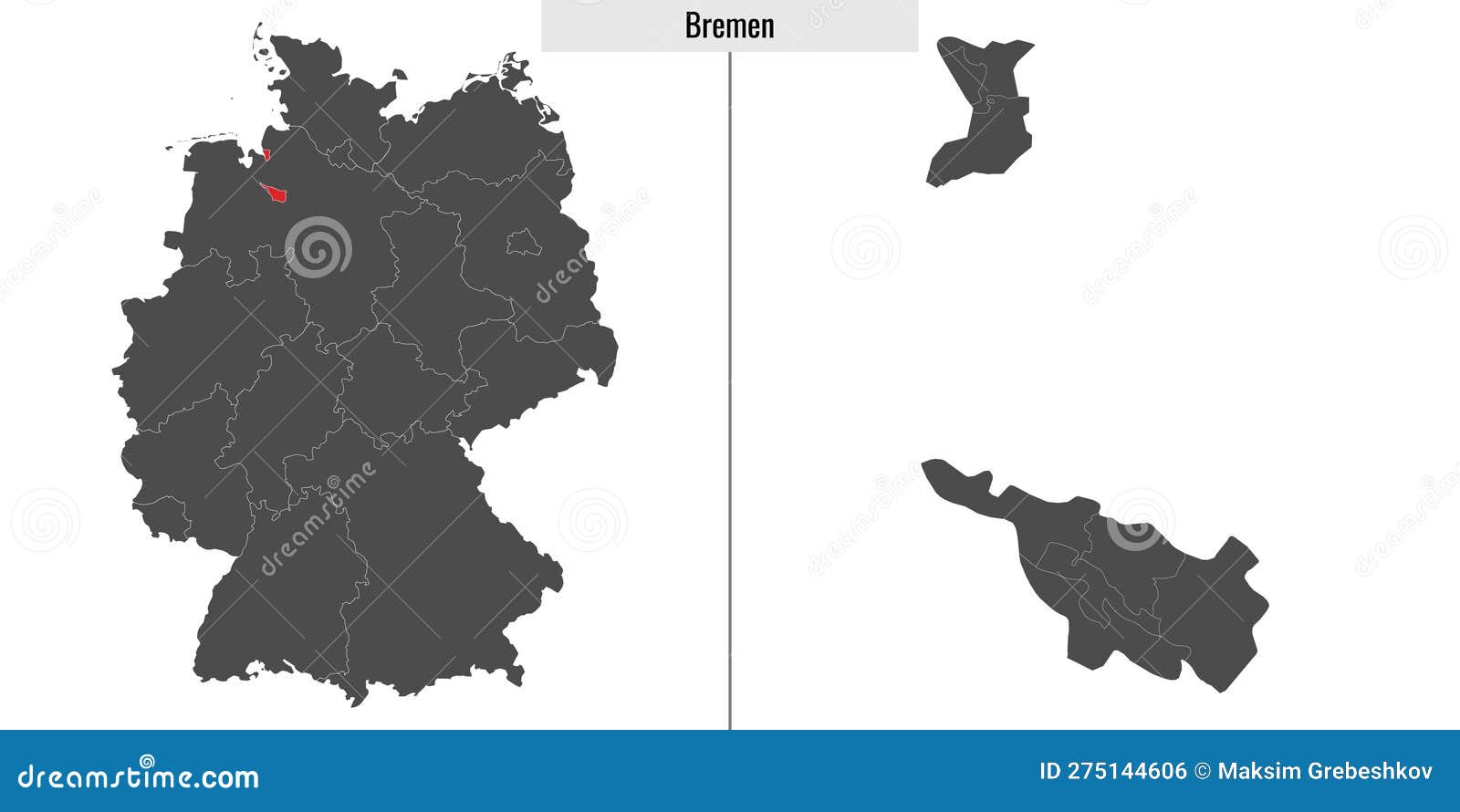 Map of Bremen stock vector. Illustration of province - 275144606