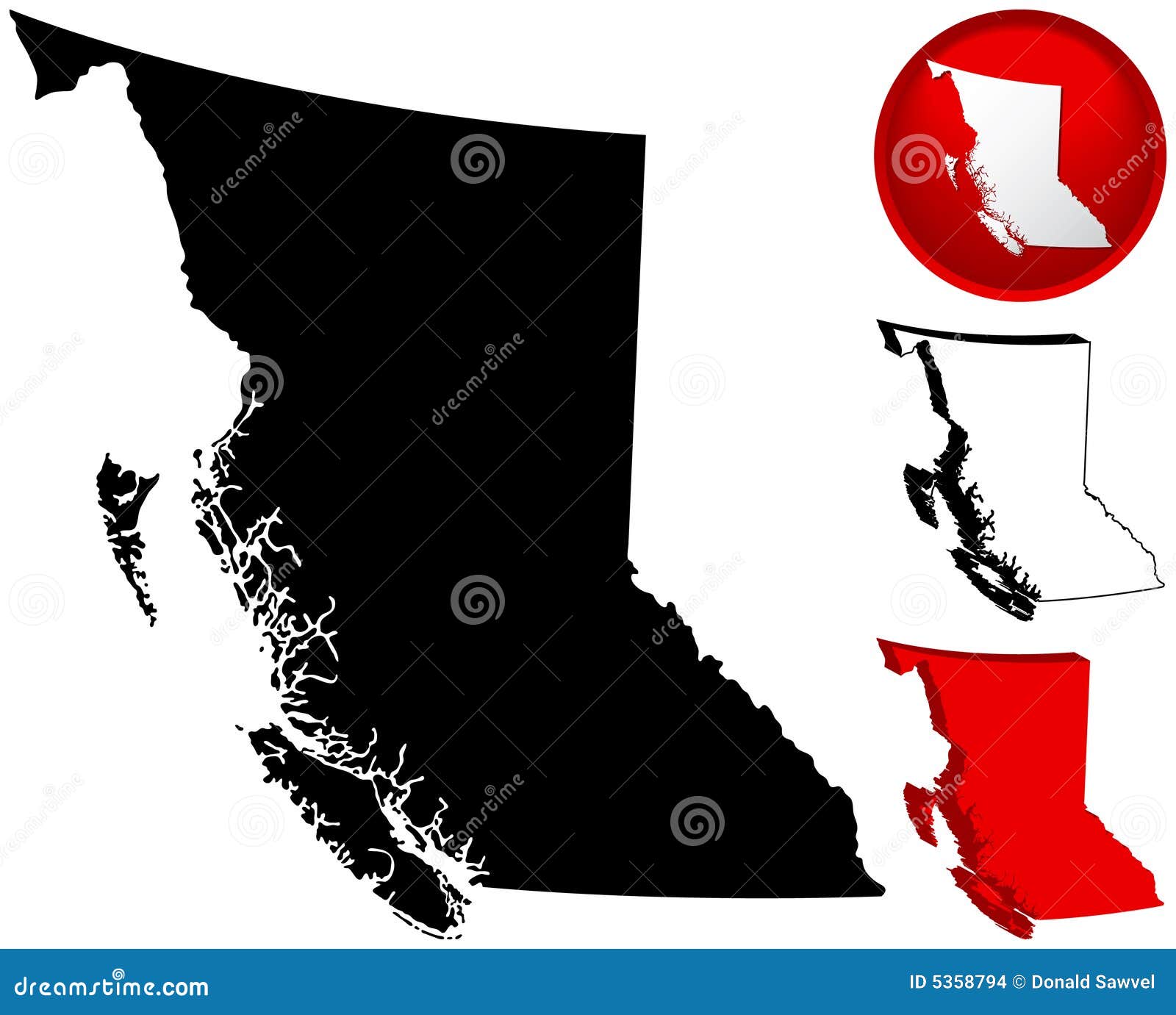 British Columbia, BC, Province Of Canada, Political Map Vector ...