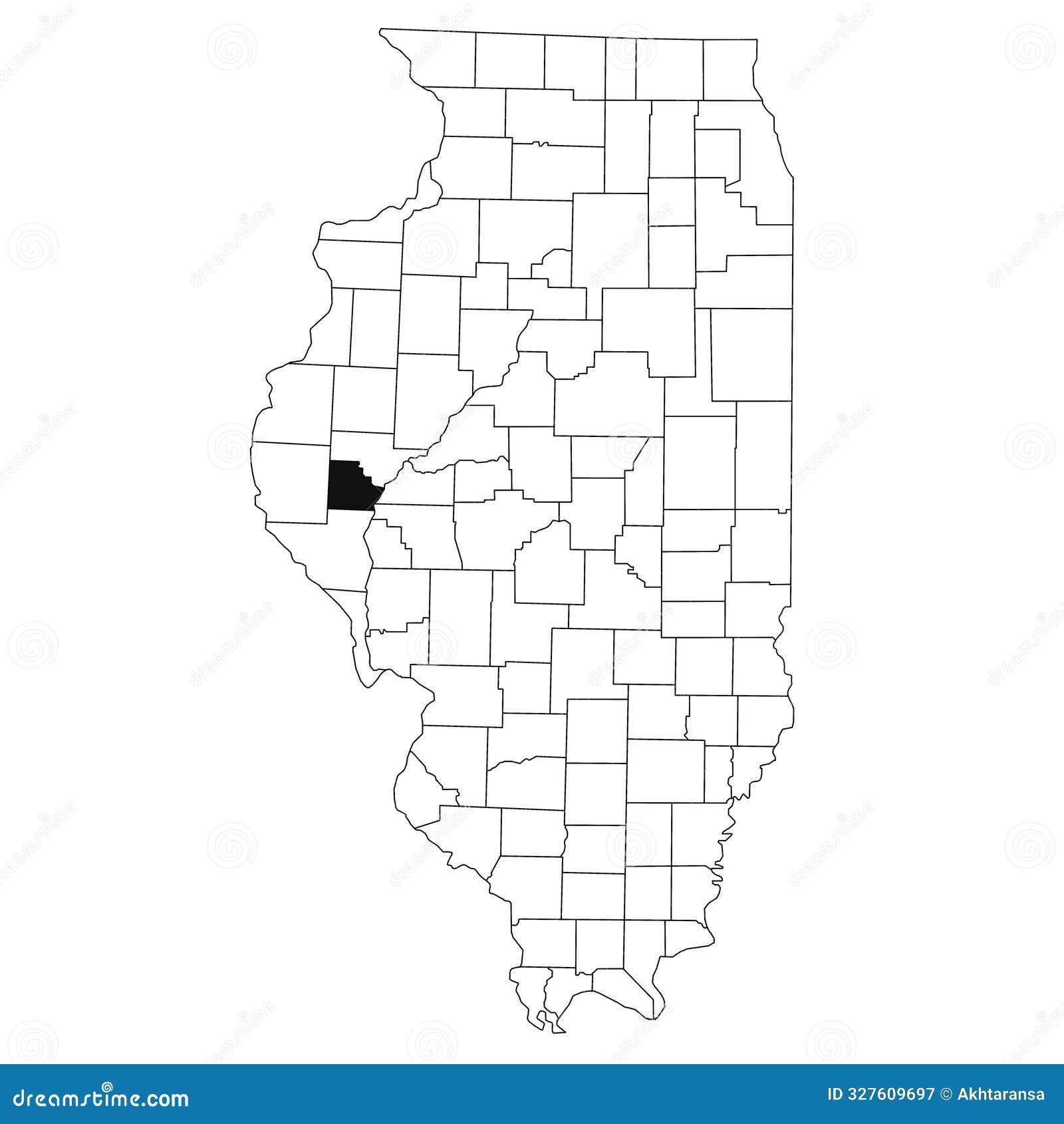 Map of Brown County in Illinois State on White Background. Single ...