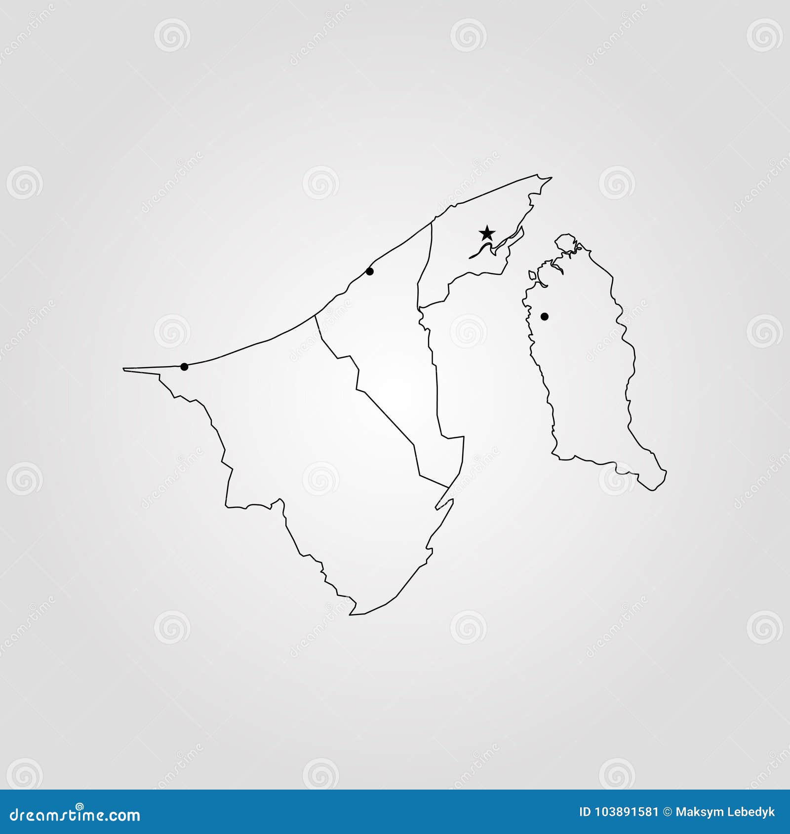 Map of Brunei stock illustration. Illustration of east - 103891581
