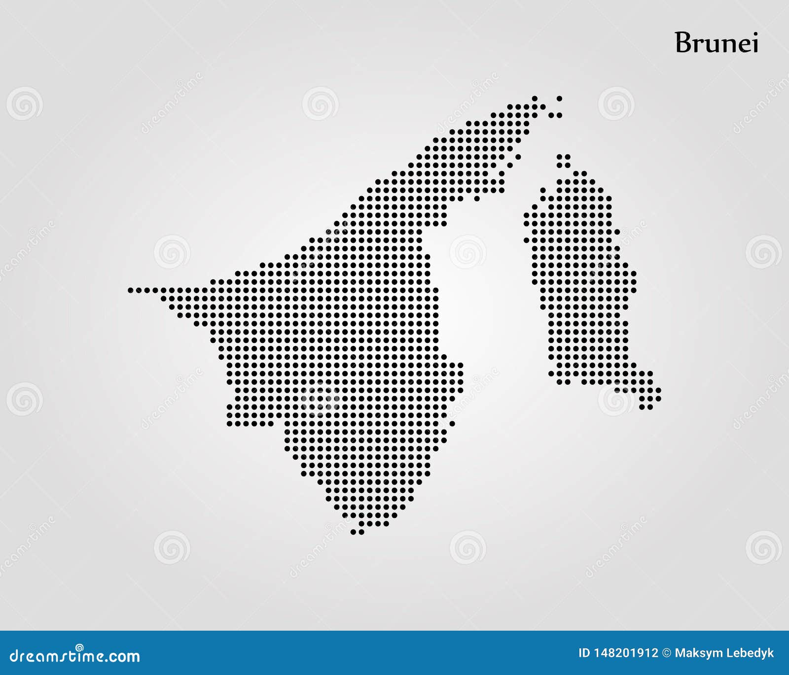 Brunei Vector Map Isolated On White Background. High-Detailed Black ...