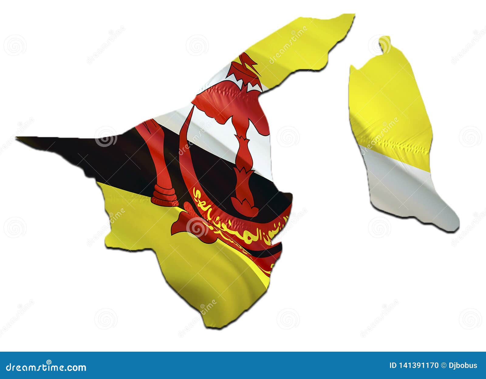 Map On Brunei Waving Flag. 3D Rendering Brunei Map And Waving Flag On ... Map On Brunei Waving Flag. 3D Rendering Brunei Map And Waving Flag On ...
