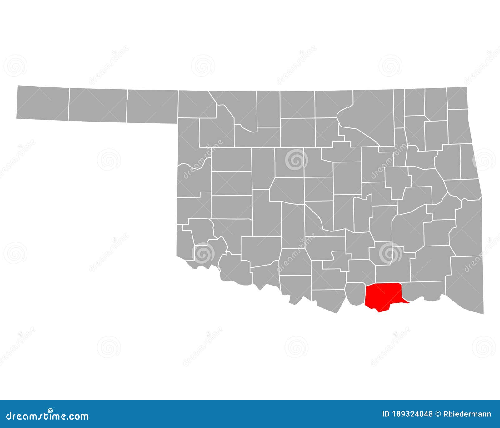 Location Map Of The Bryan County Of Oklahoma, USA Vector Illustration ...