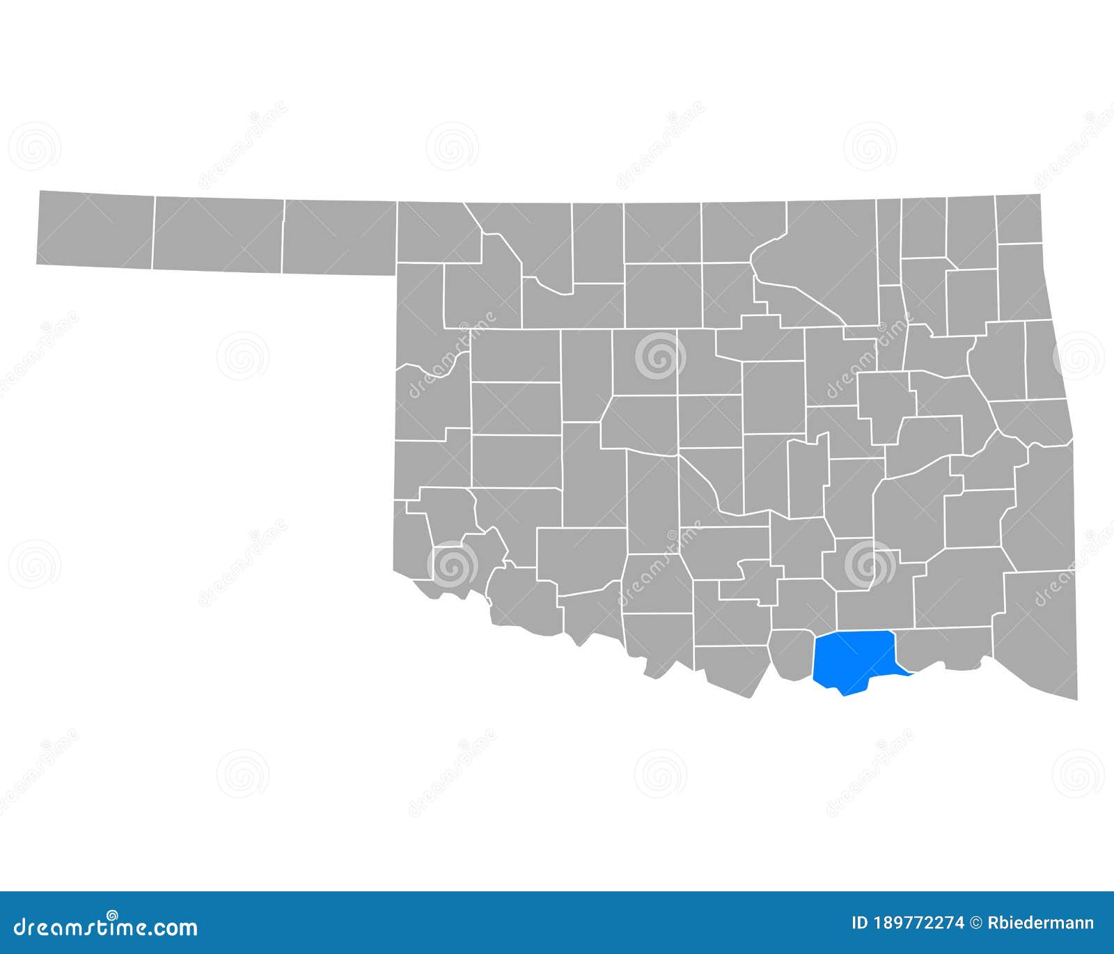 Location Map Of The Bryan County Of Oklahoma, USA Vector Illustration ...