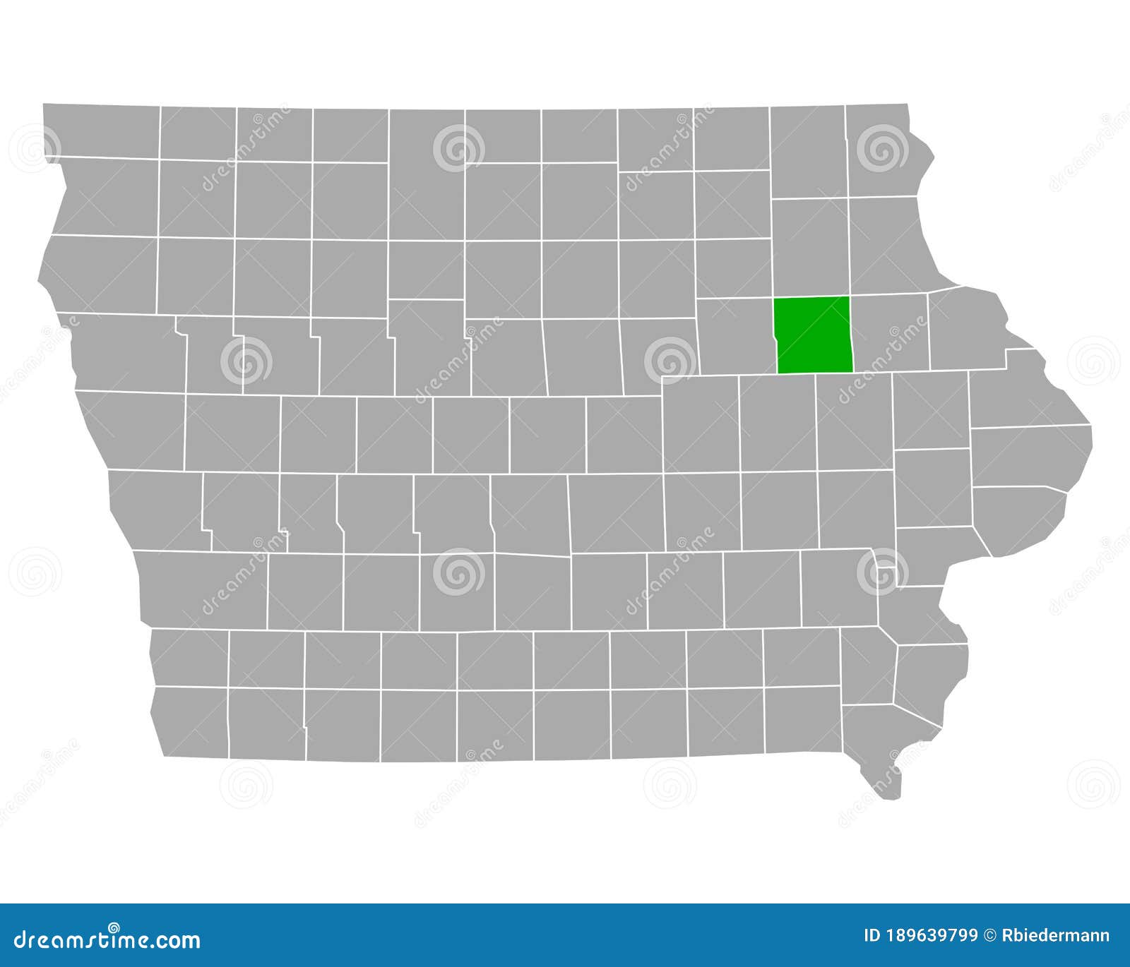 Map of Buchanan in Iowa stock vector. Illustration of location - 189639799