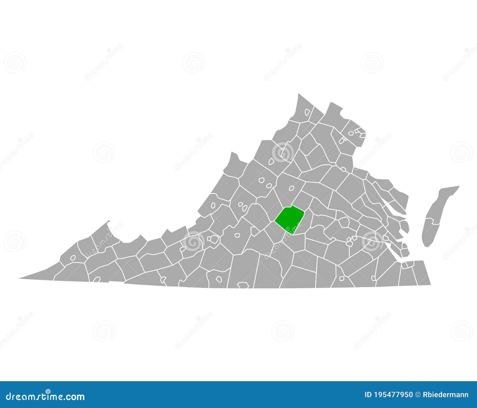 Map Of Buckingham County In Virginia State On White Background. Single ...