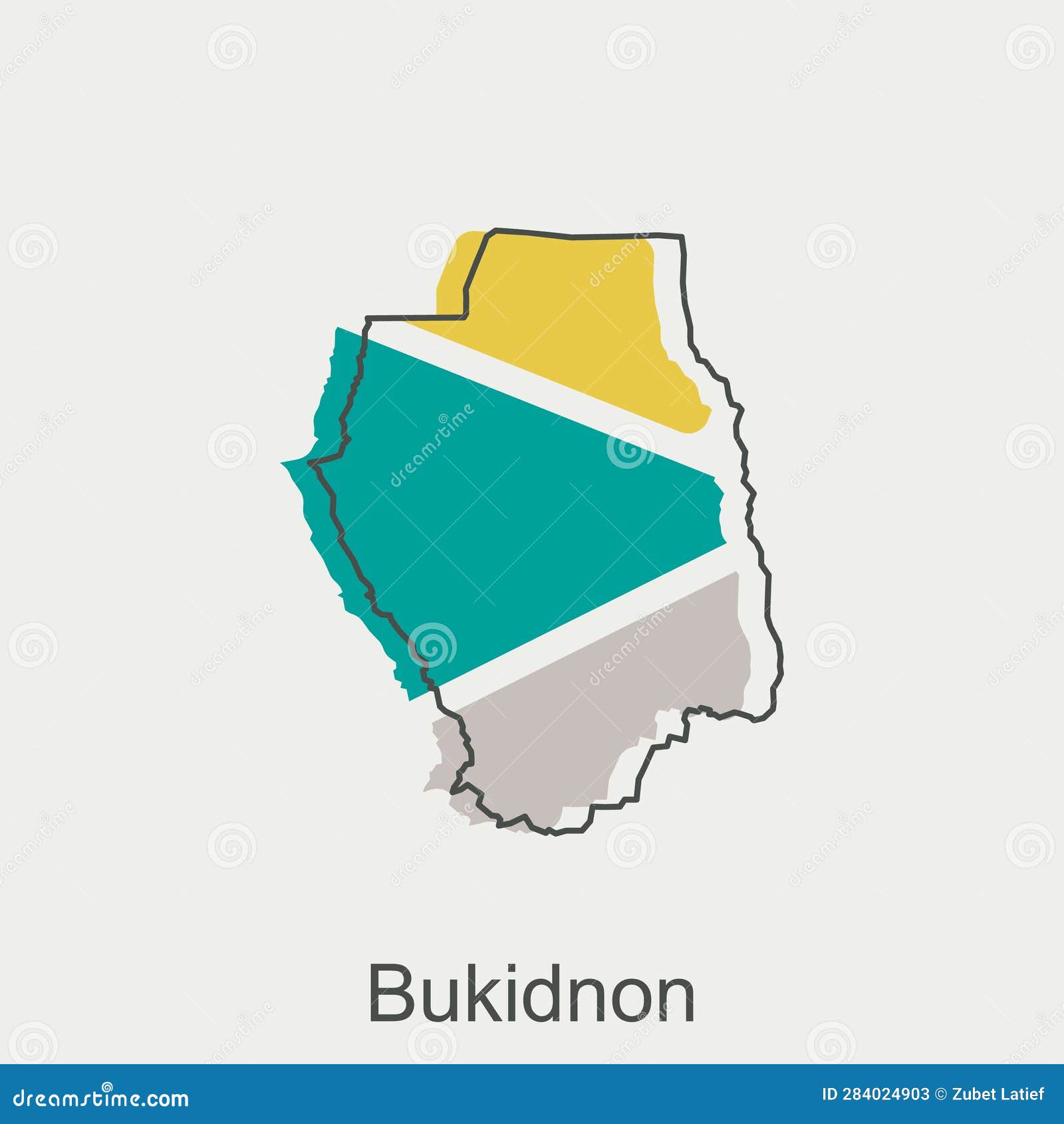 Map of Bukidnon Vector Design Template, National Borders and Important ...