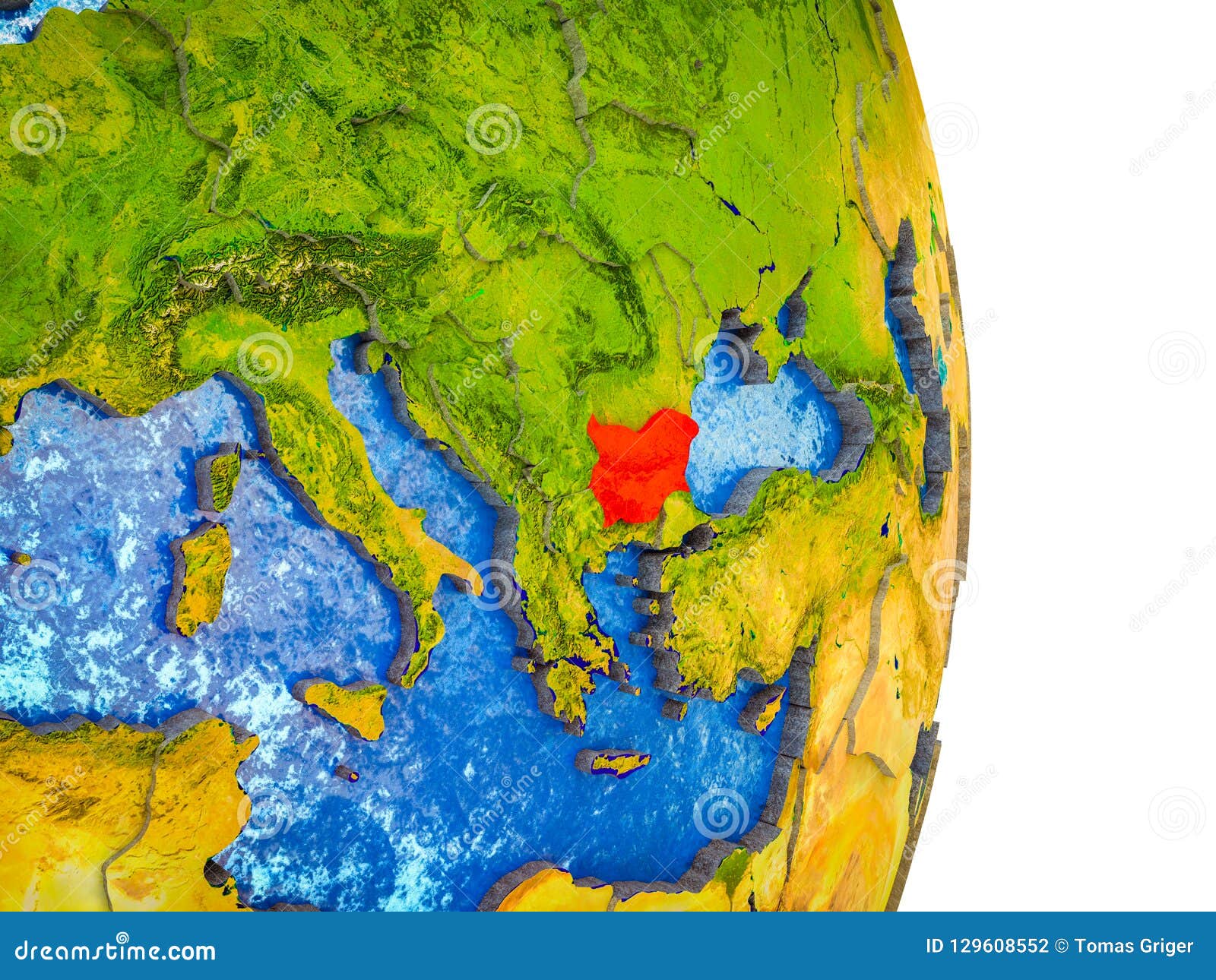 Map of Bulgaria on 3D Earth Stock Illustration - Illustration of earth ...