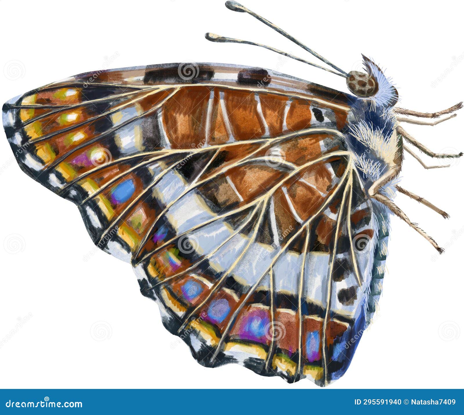 Map Butterfly. Watercolor Illustration, Brown Color Stock Photo ...