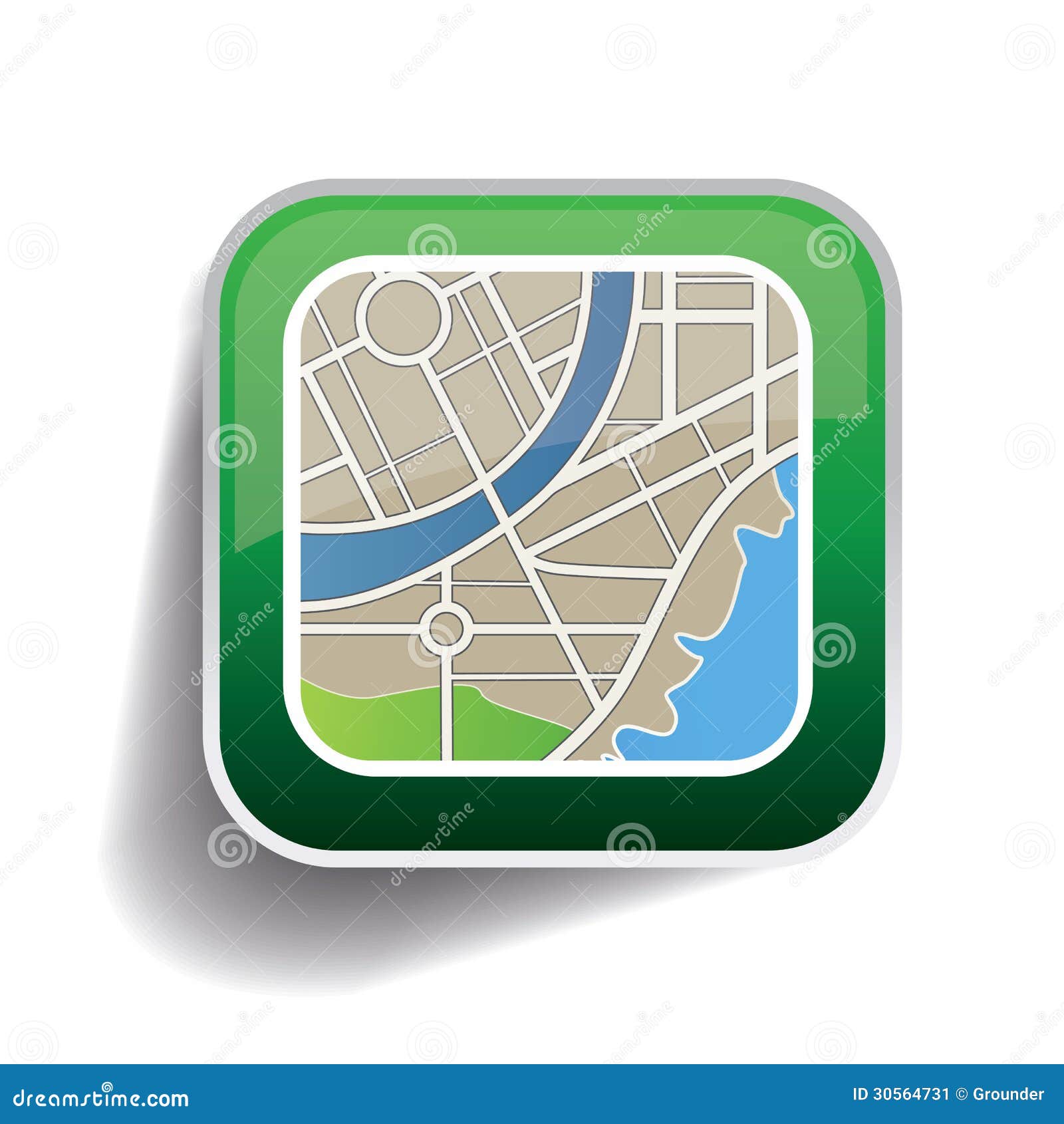 Map Button App Vector Stock Image - Image: 30564731