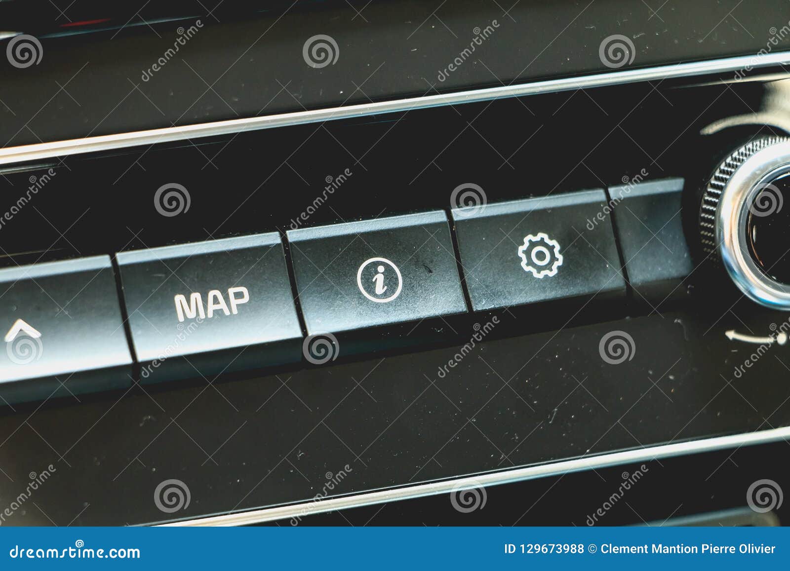 MAP Button and Information on a Modern Car Stock Photo - Image of phone ...
