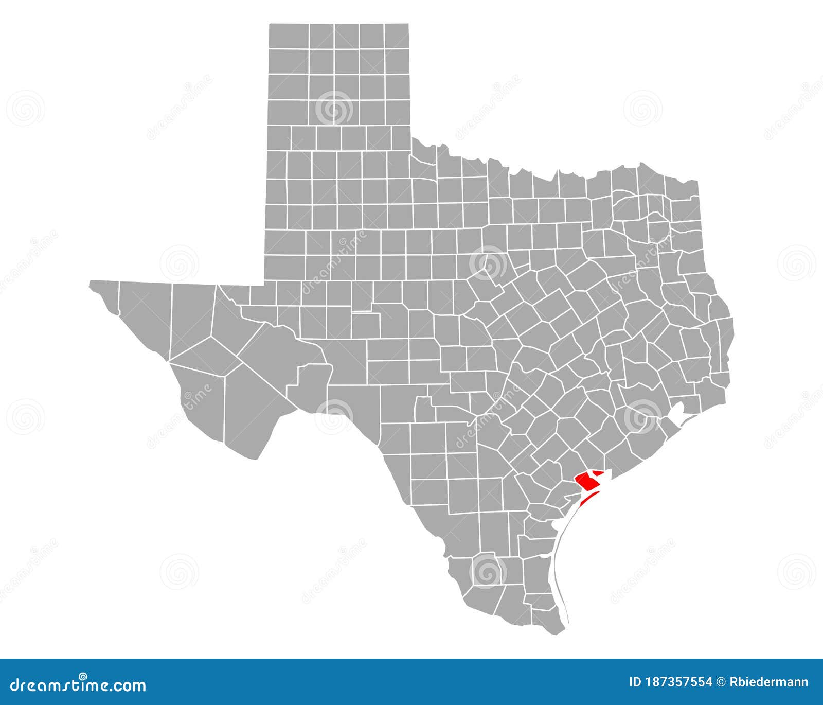 Map of Calhoun in Texas stock vector. Illustration of county - 187357554