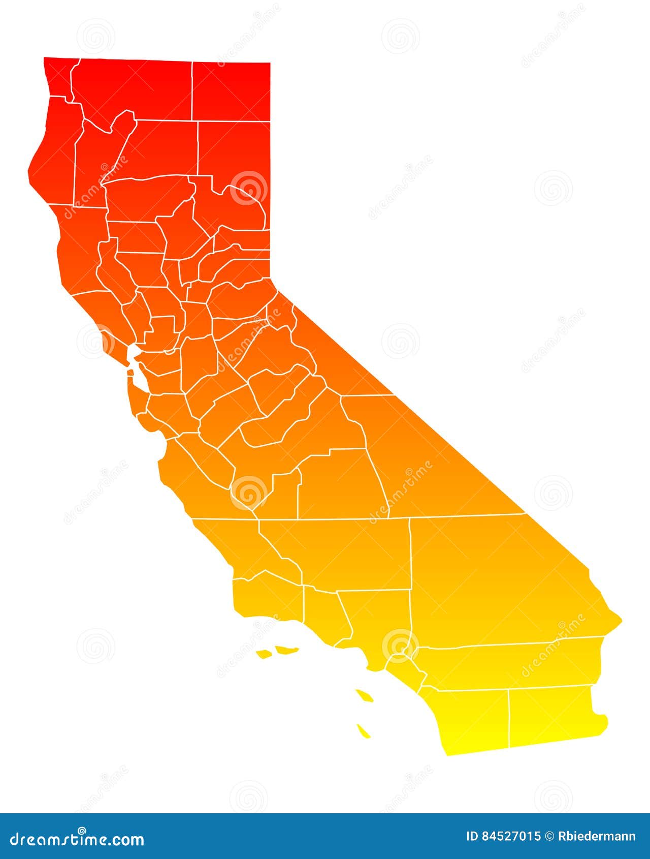 Map of California stock vector. Illustration of state - 84527015