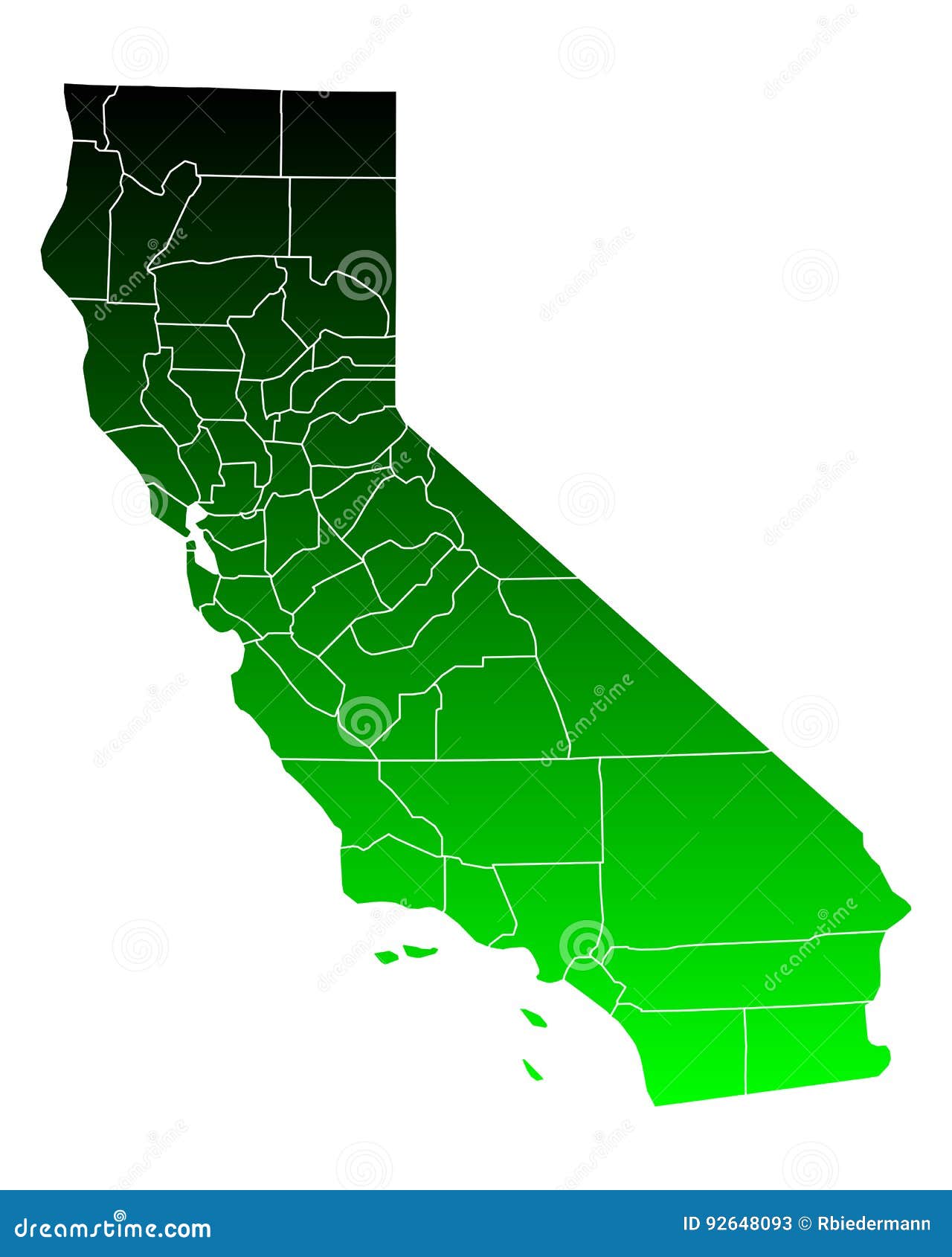 Map of California stock vector. Illustration of vector - 92648093