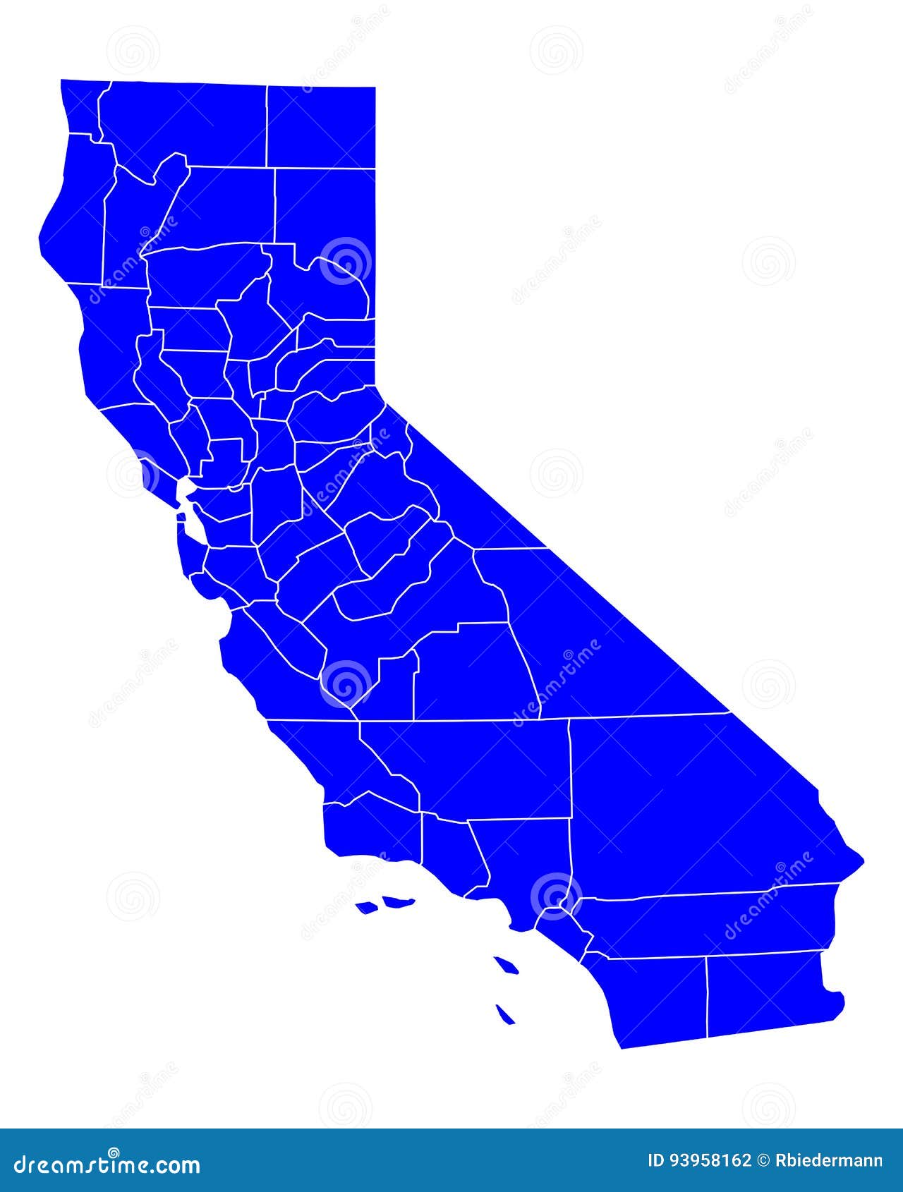 Map of California stock vector. Illustration of travel - 93958162