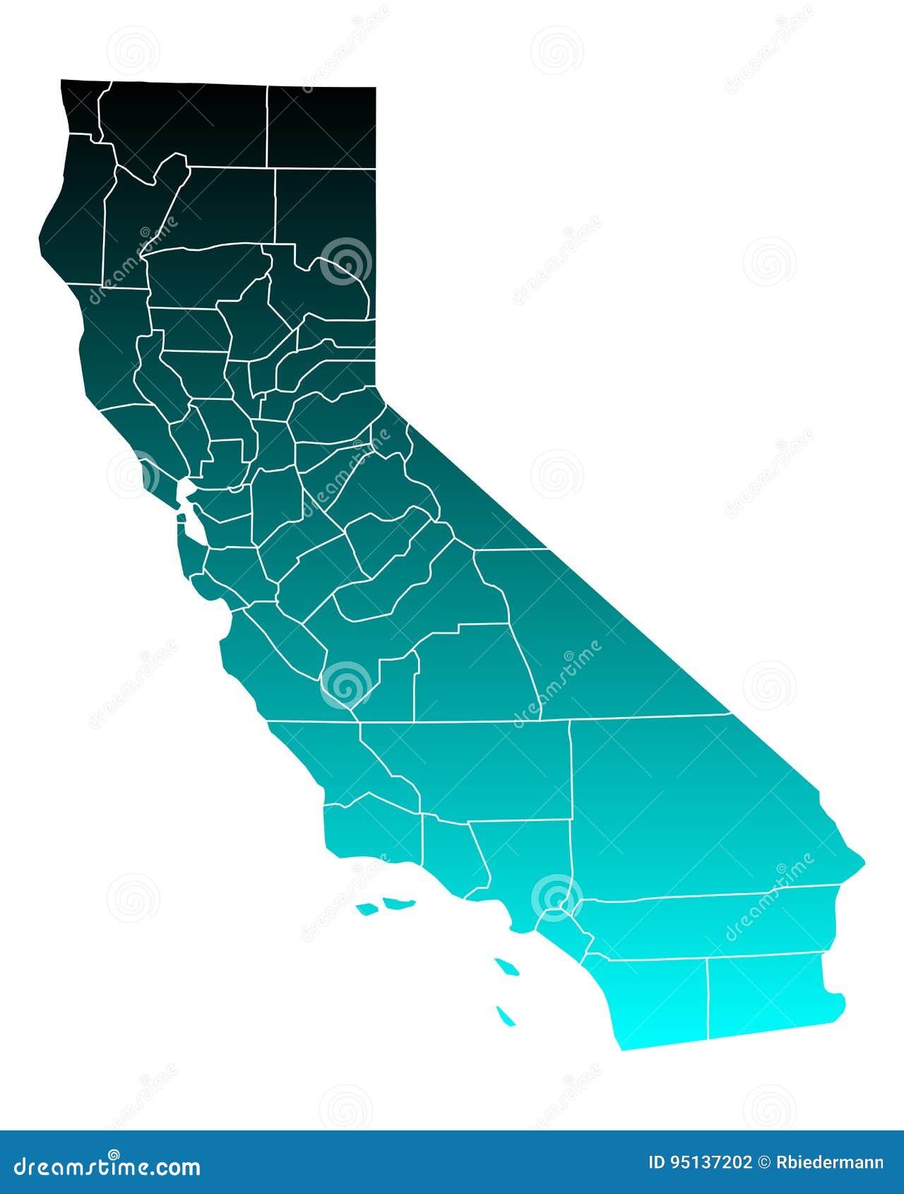 Map of California stock vector. Illustration of contour - 95137202