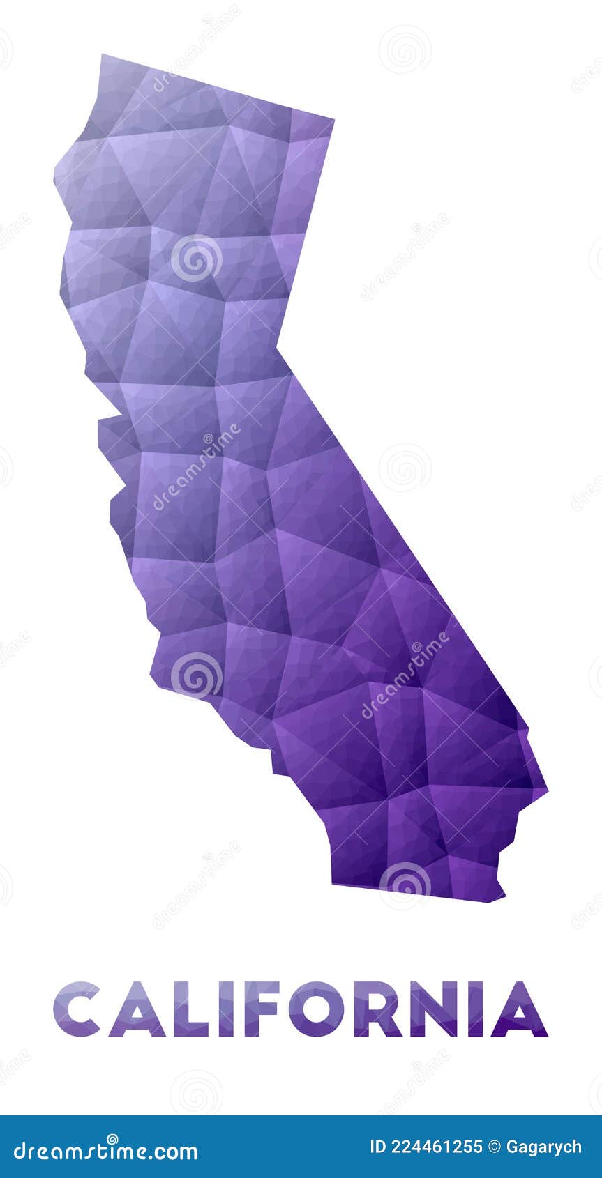 Map of California. stock vector. Illustration of silhouette - 224461255