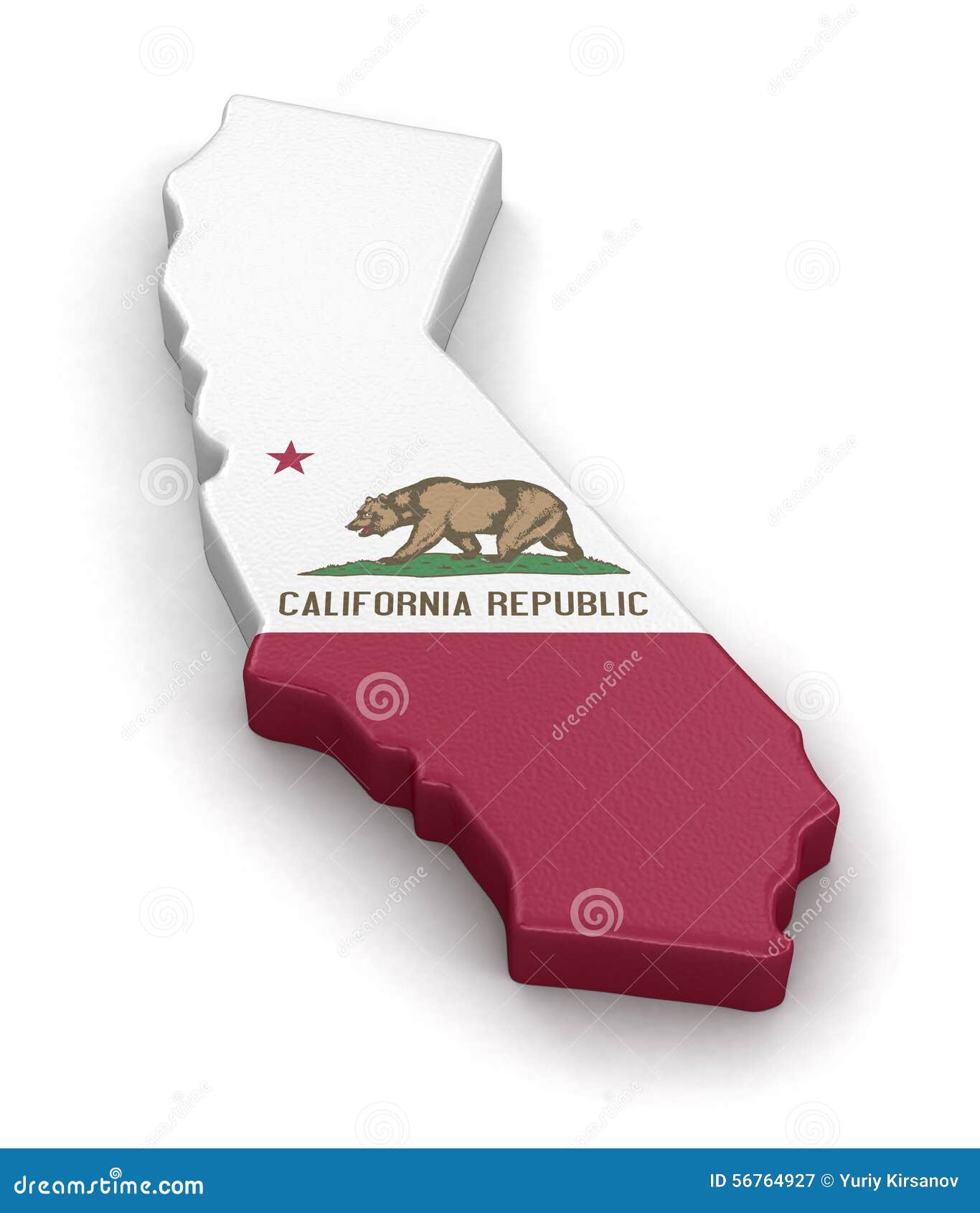 California State Outline Administrative And Political Map In Color ...