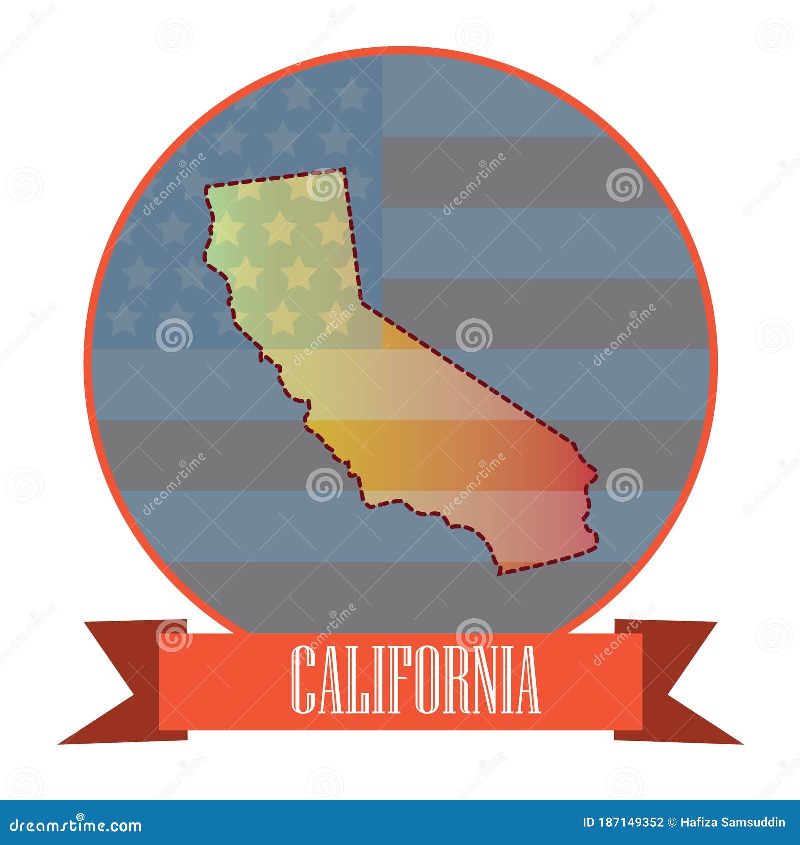 Map of California State. Vector Illustration Decorative Design Stock ...