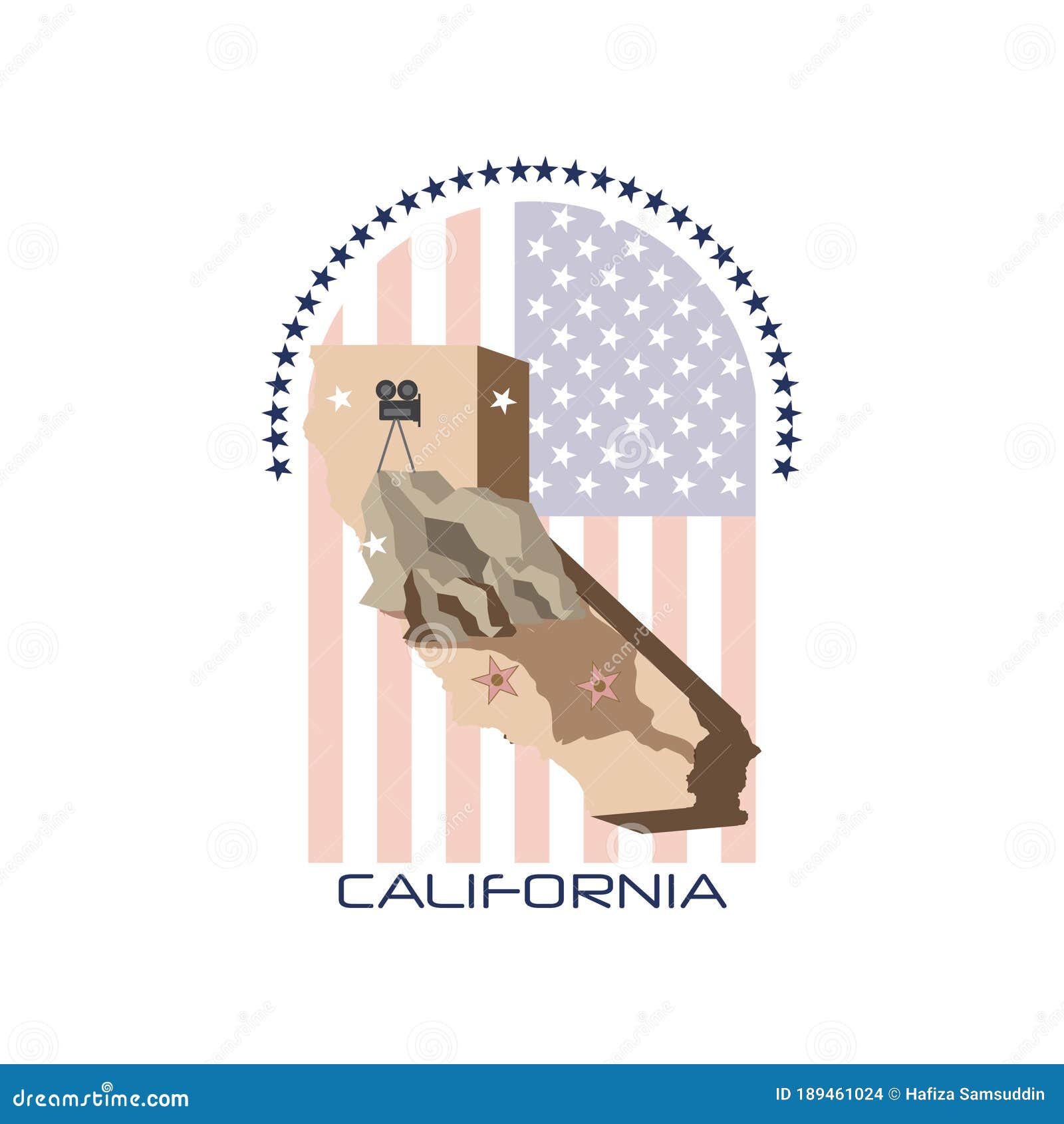 Map of California State. Vector Illustration Decorative Design Stock ...