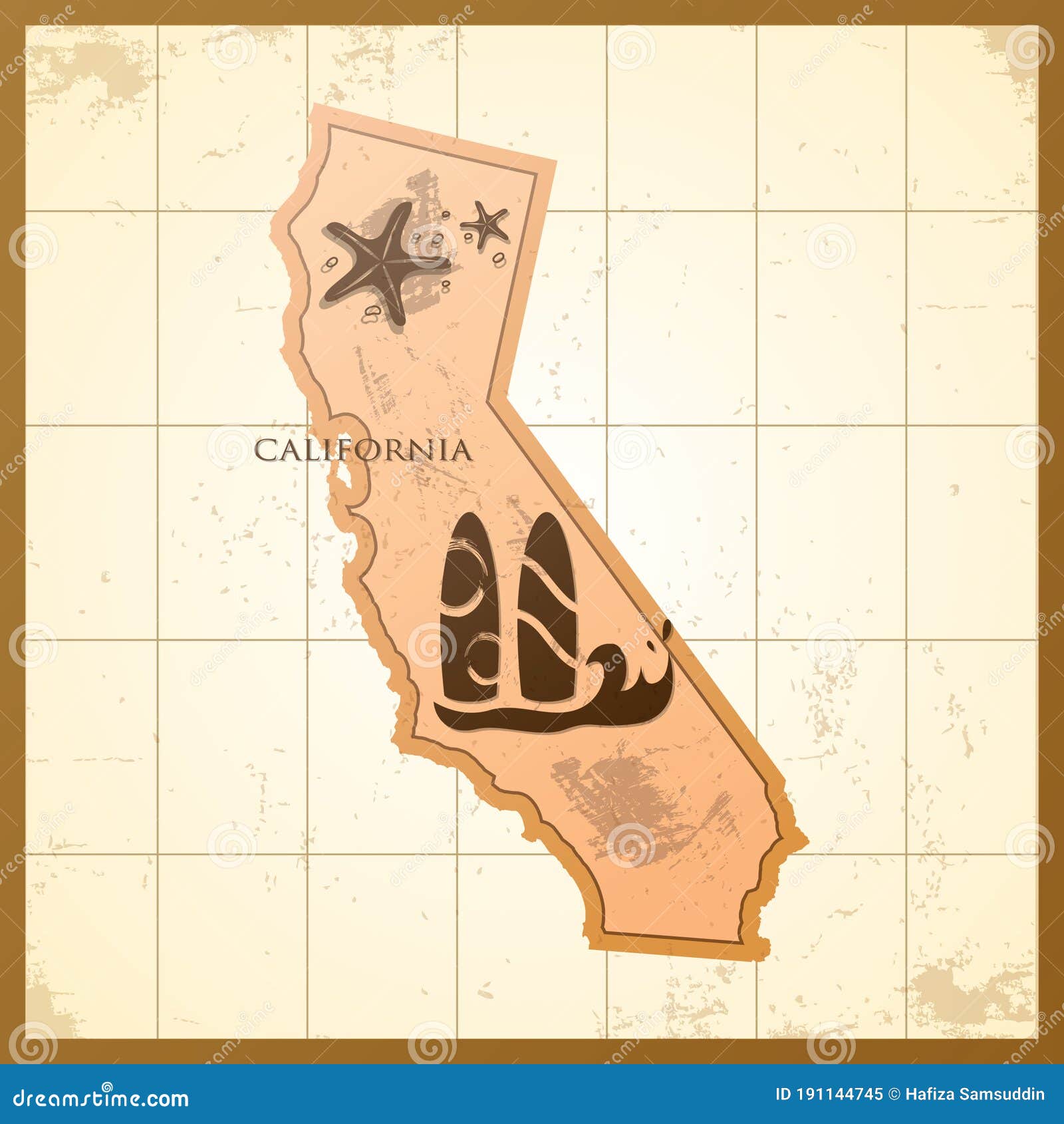 Map of California State. Vector Illustration Decorative Design Stock ...