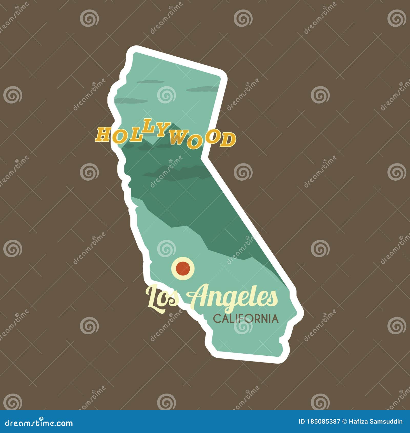 Map of California State. Vector Illustration Decorative Design Stock ...