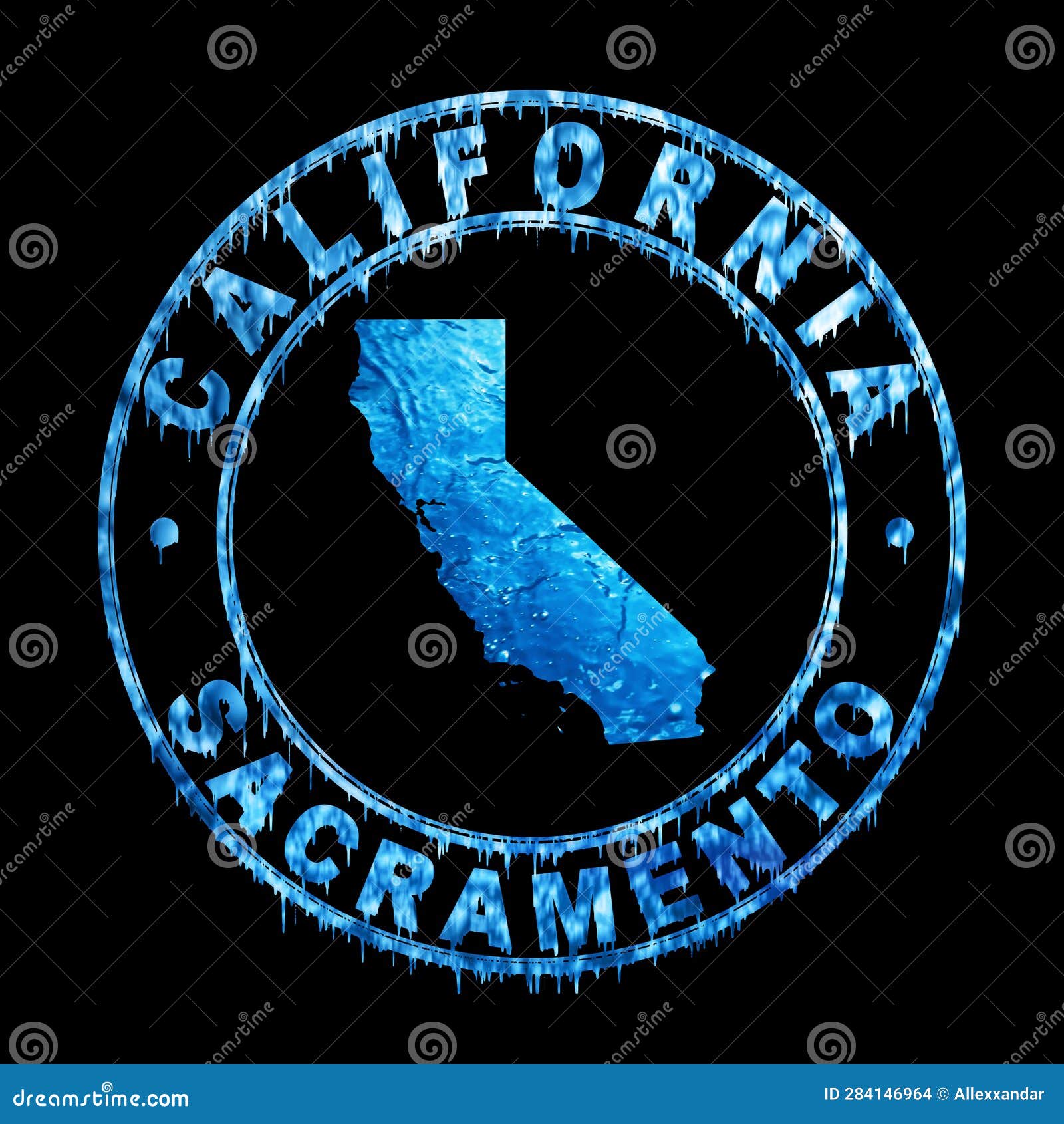 Map of California Water Concept Stock Illustration - Illustration of ...