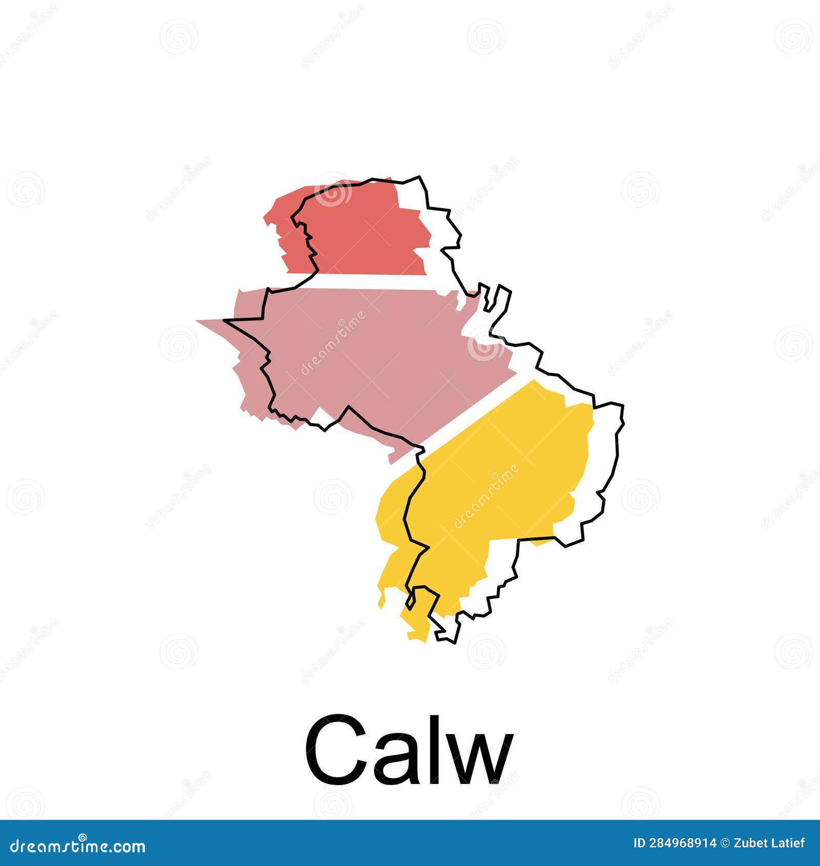 Map of Calw Modern Outline, Map of German Country Colorful Vector ...