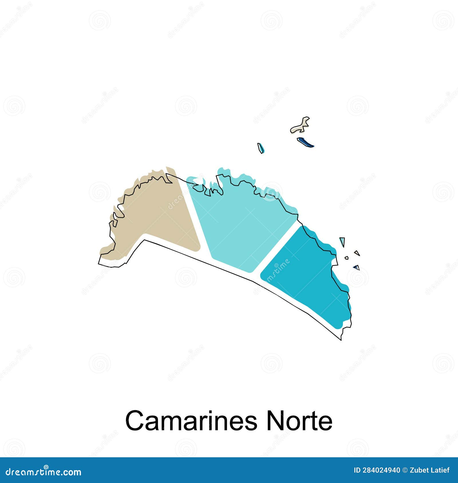Map of Camarines Norte Modern Design, Philippines Map Illustration ...