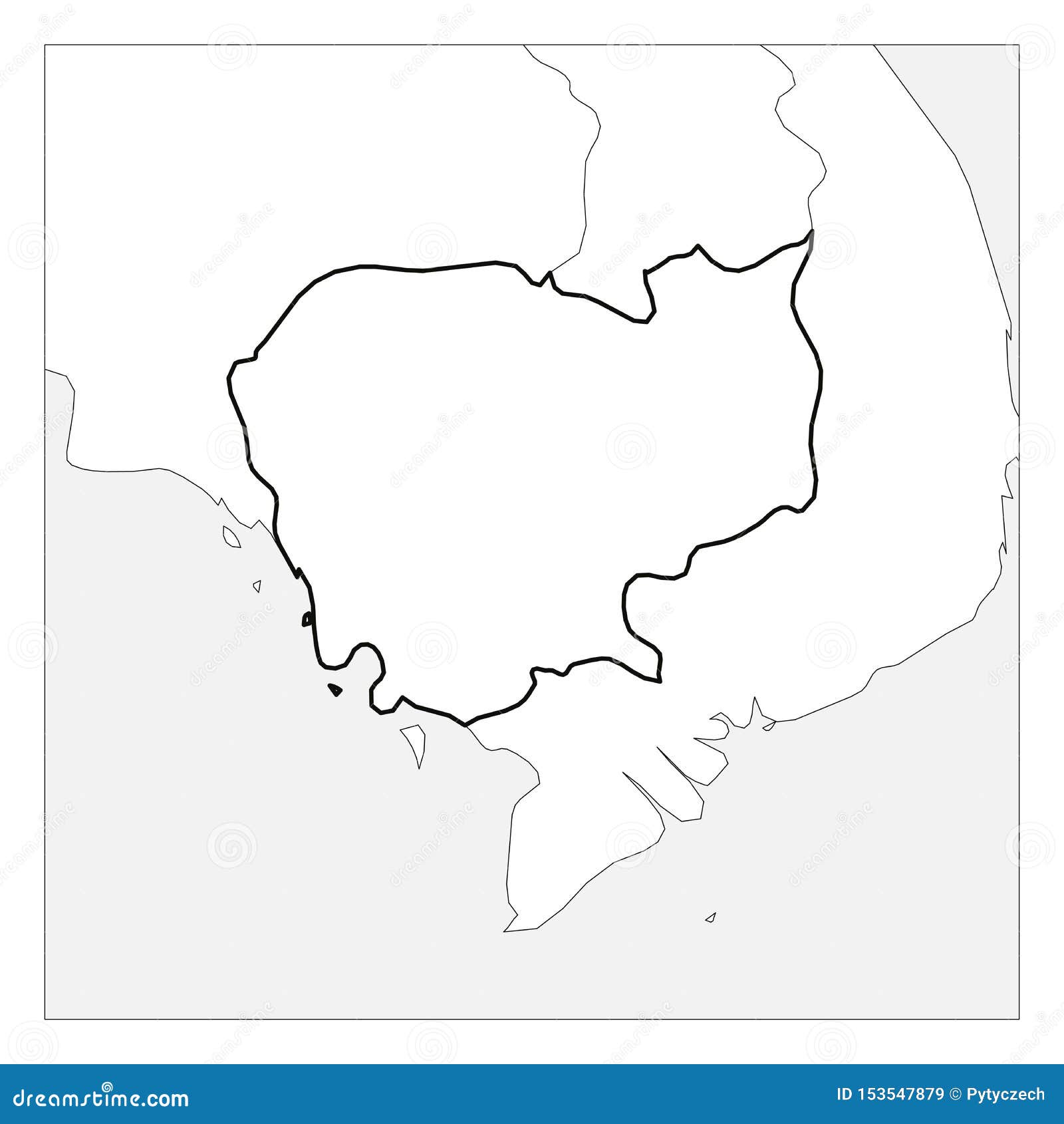Cambodia Map, Black And White Detailed Outline Regions Of The Country ...
