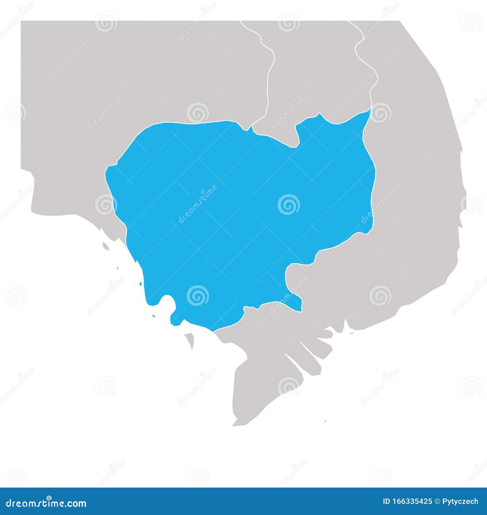 Blank Map Cambodia. High Quality Map Cambodia With Provinces On ...