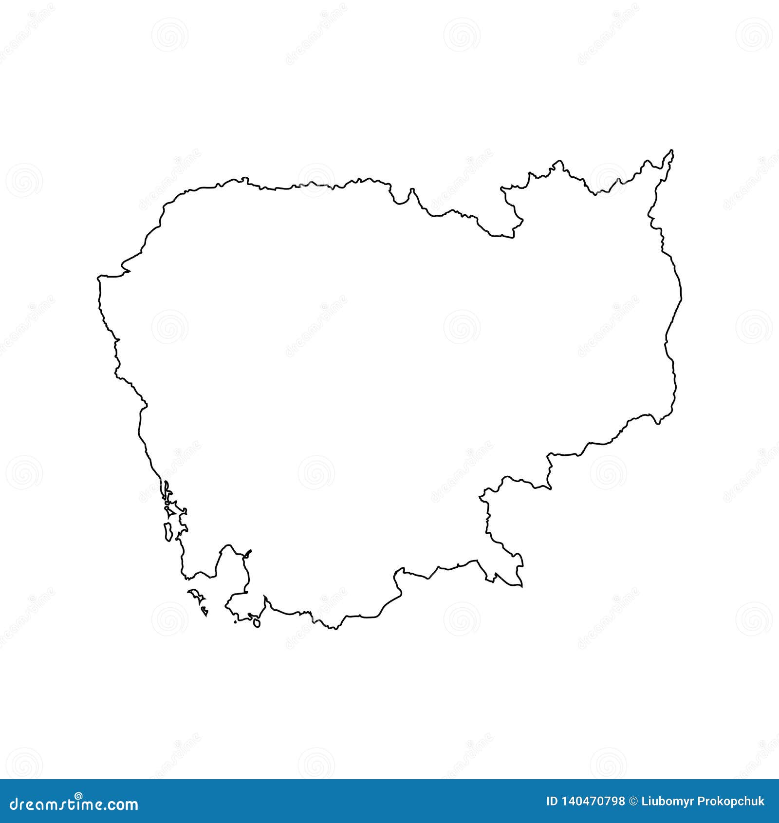 Map Of Cambodia - Outline. Silhouette Of Cambodia Map Vector ...