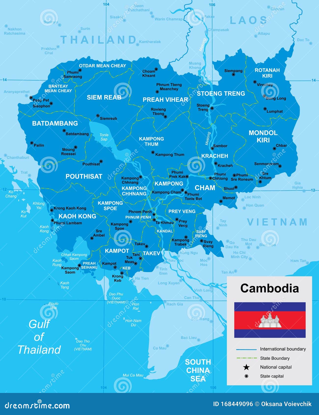 Map of Cambodia Vector Illustration Stock Vector - Illustration of ...