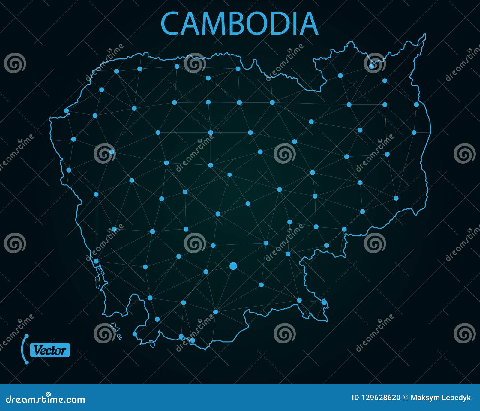 Cambodia Vector Map Silhouette | CartoonDealer.com #351335390