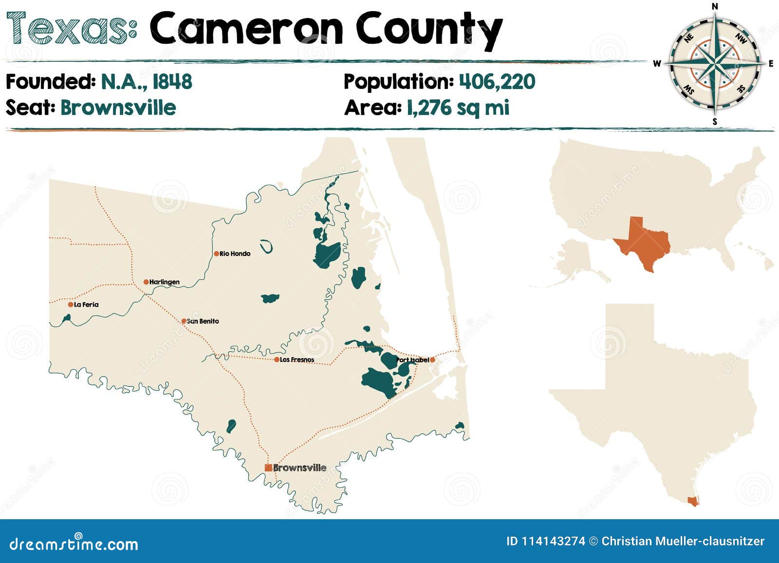 Map Of Cameron County In Pennsylvania State On White Background. Single ...