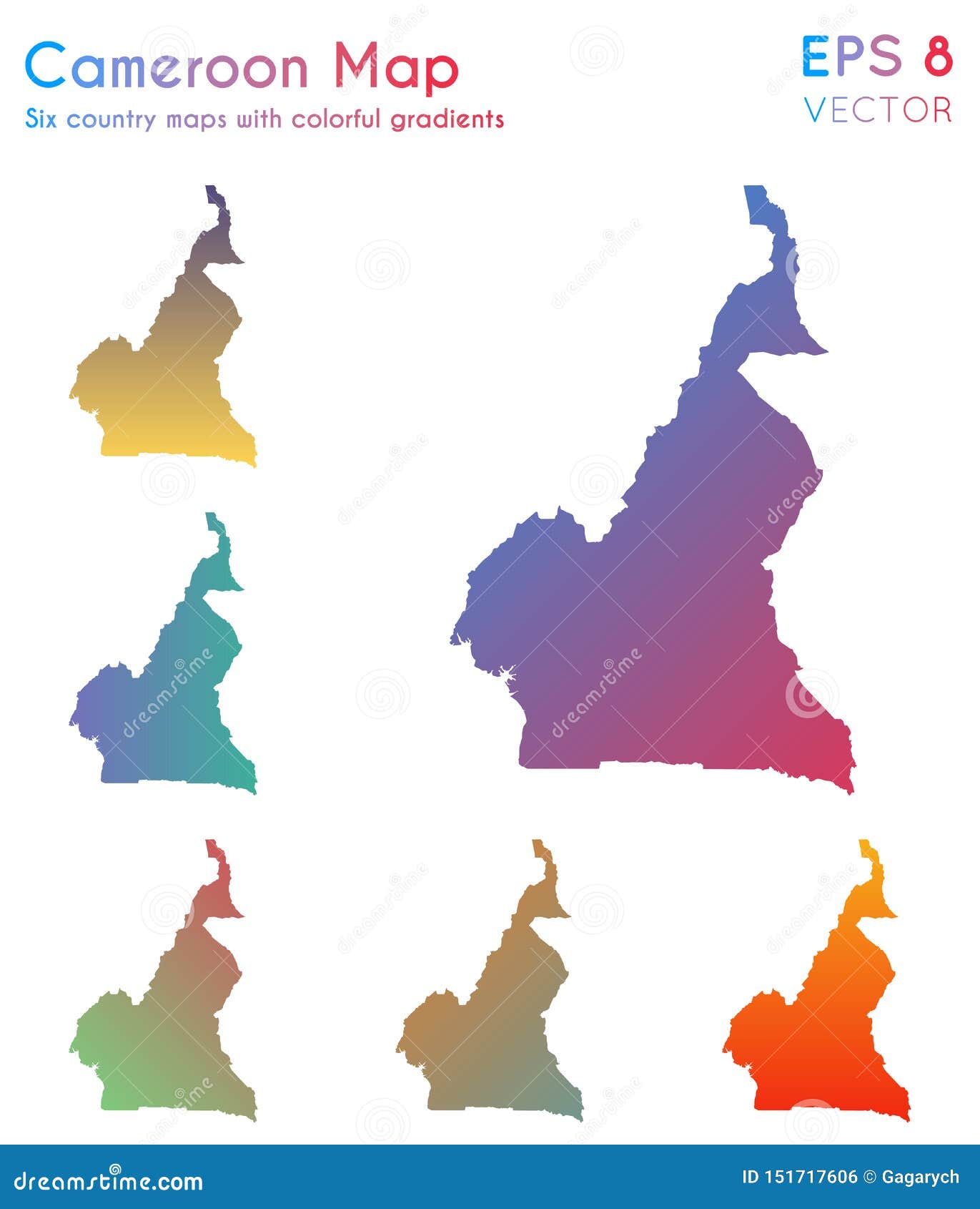 Map of Cameroon with Beautiful Gradients. Stock Vector - Illustration ...