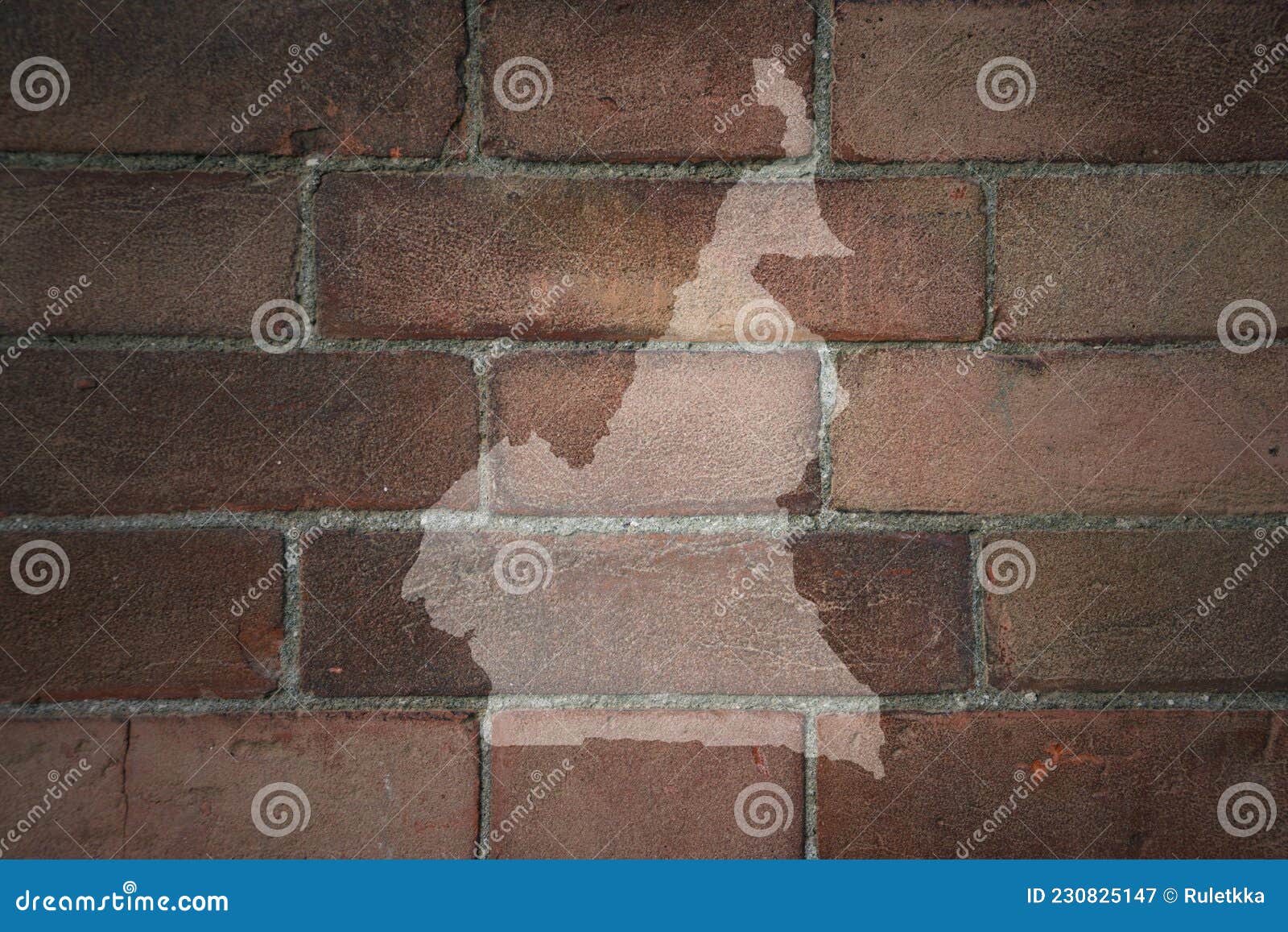 Map of Cameroon on a Old Brick Wall Stock Image - Image of central ...