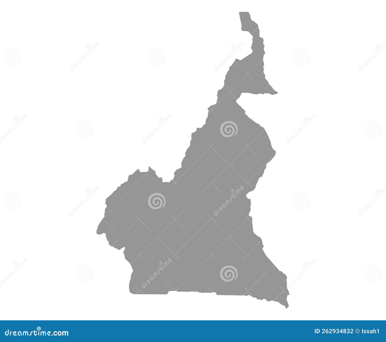 Cameroon Vector Map Isolated On White Background. High-Detailed Black ...
