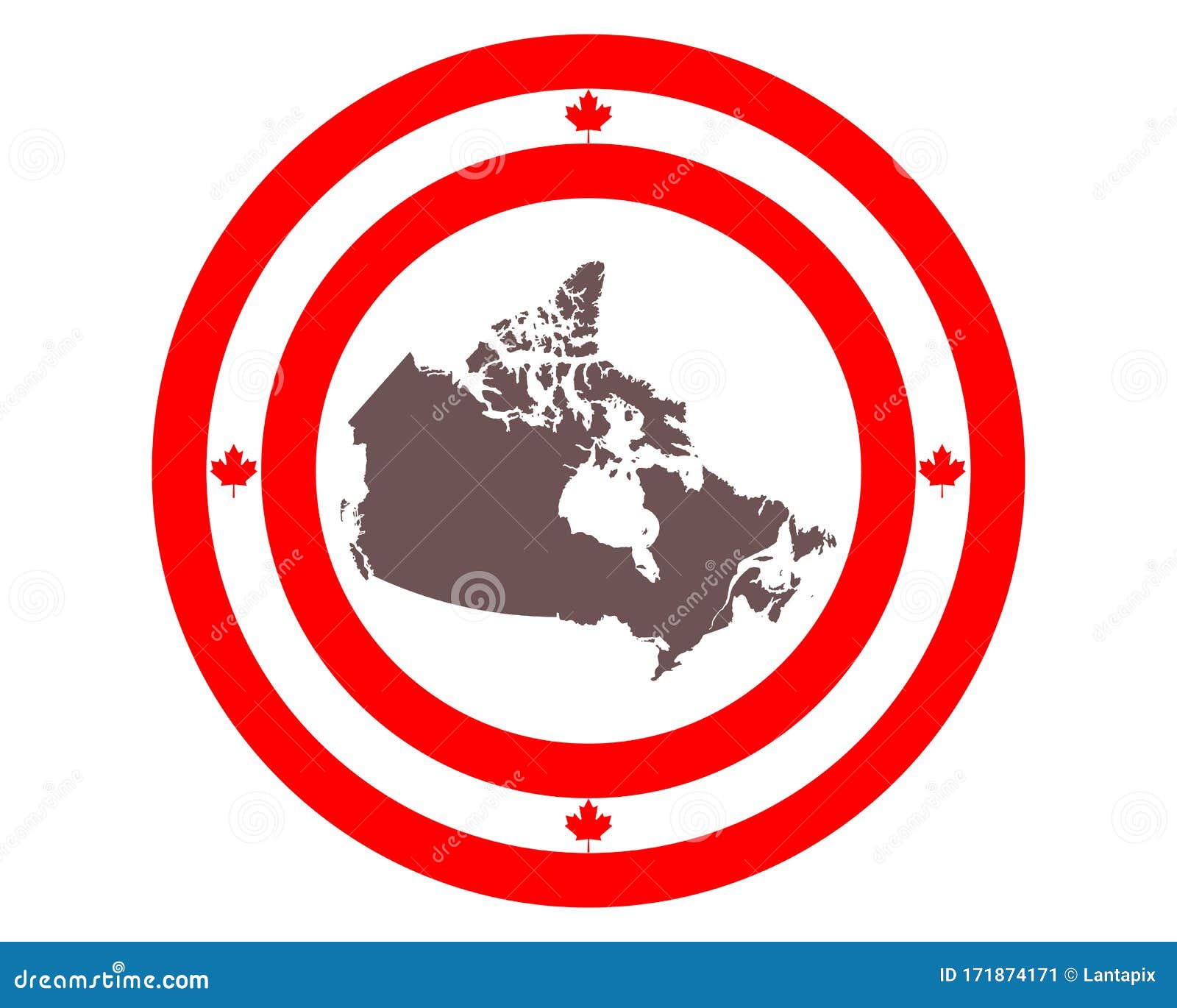 Map of Canada on Background with Flag Stock Vector - Illustration of ...