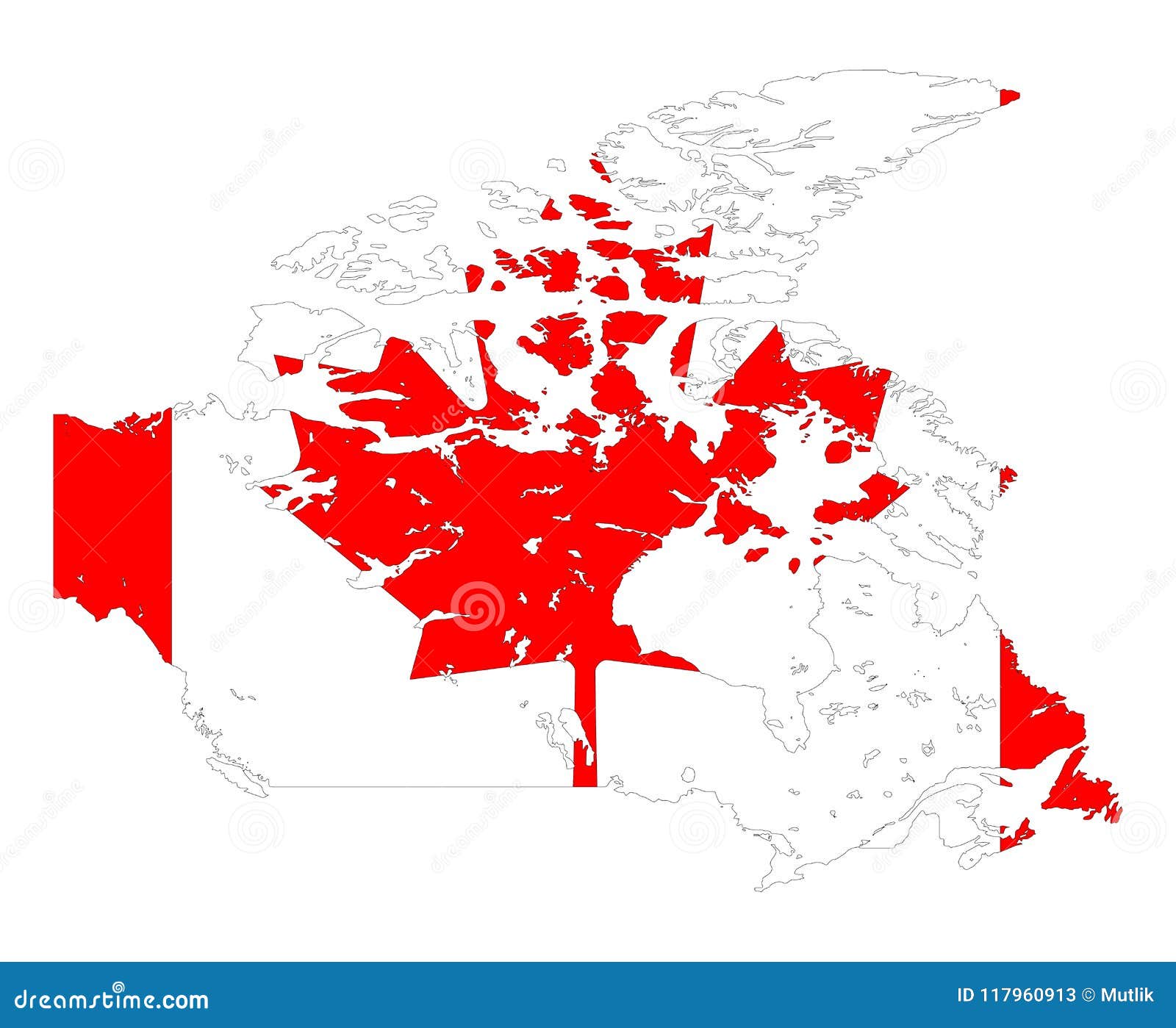 Map of Canada stock vector. Illustration of land, design - 117960913
