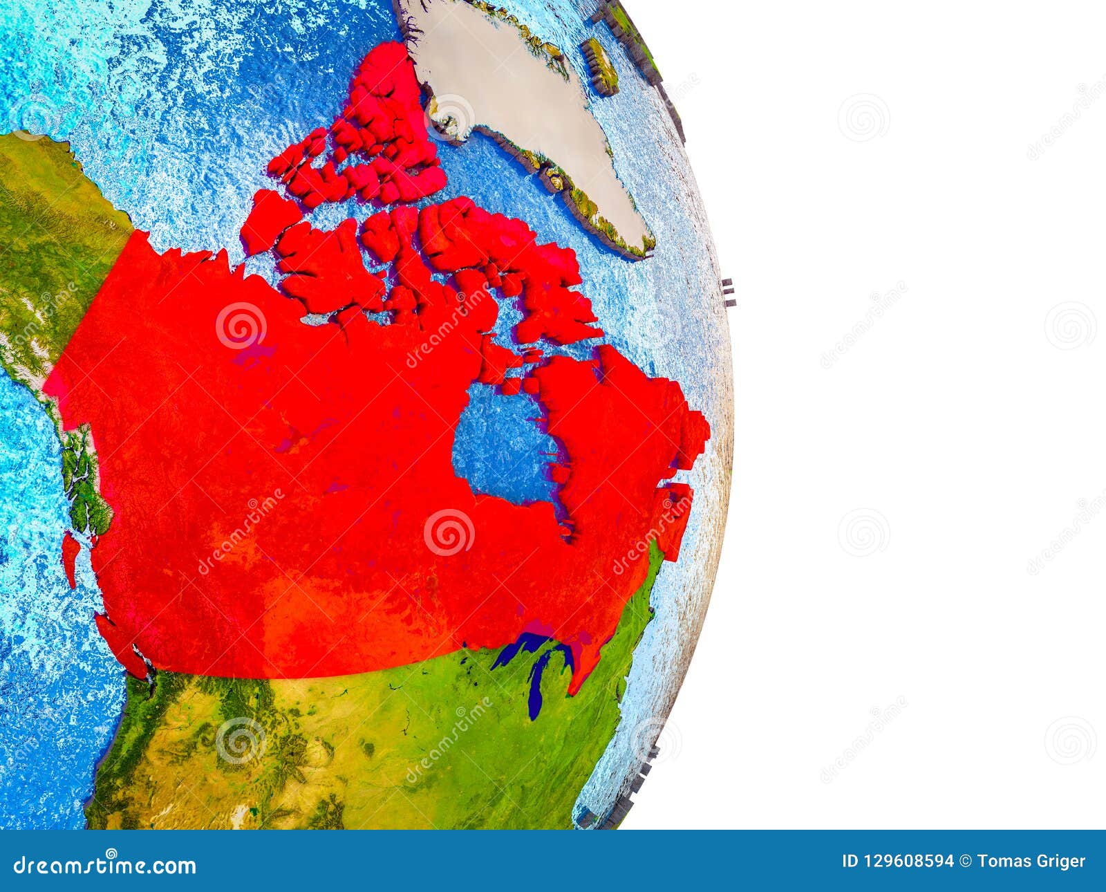 Map of Canada on 3D Earth stock illustration. Illustration of countries ...