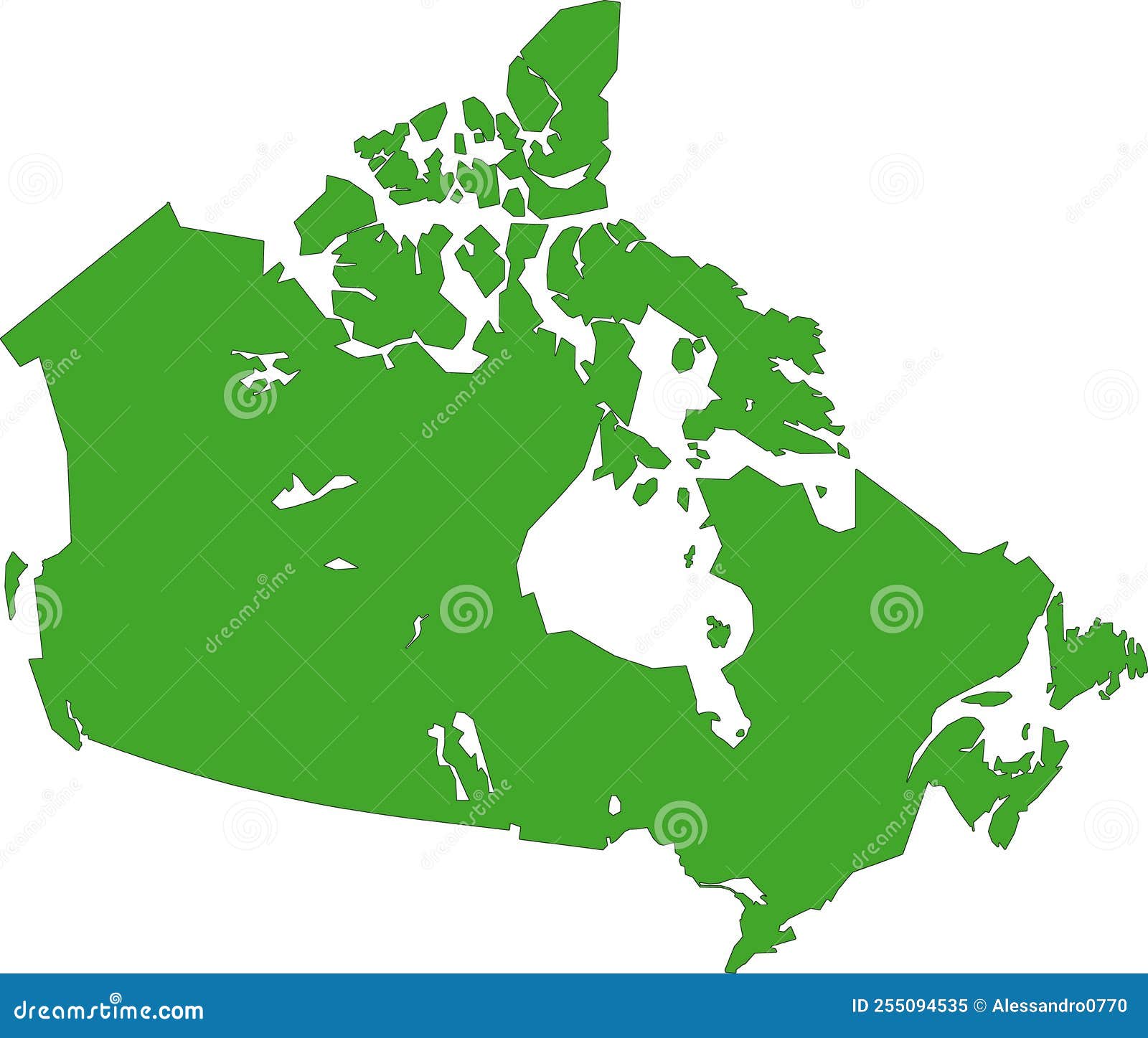 Map of Canada in green stock illustration. Illustration of nation ...
