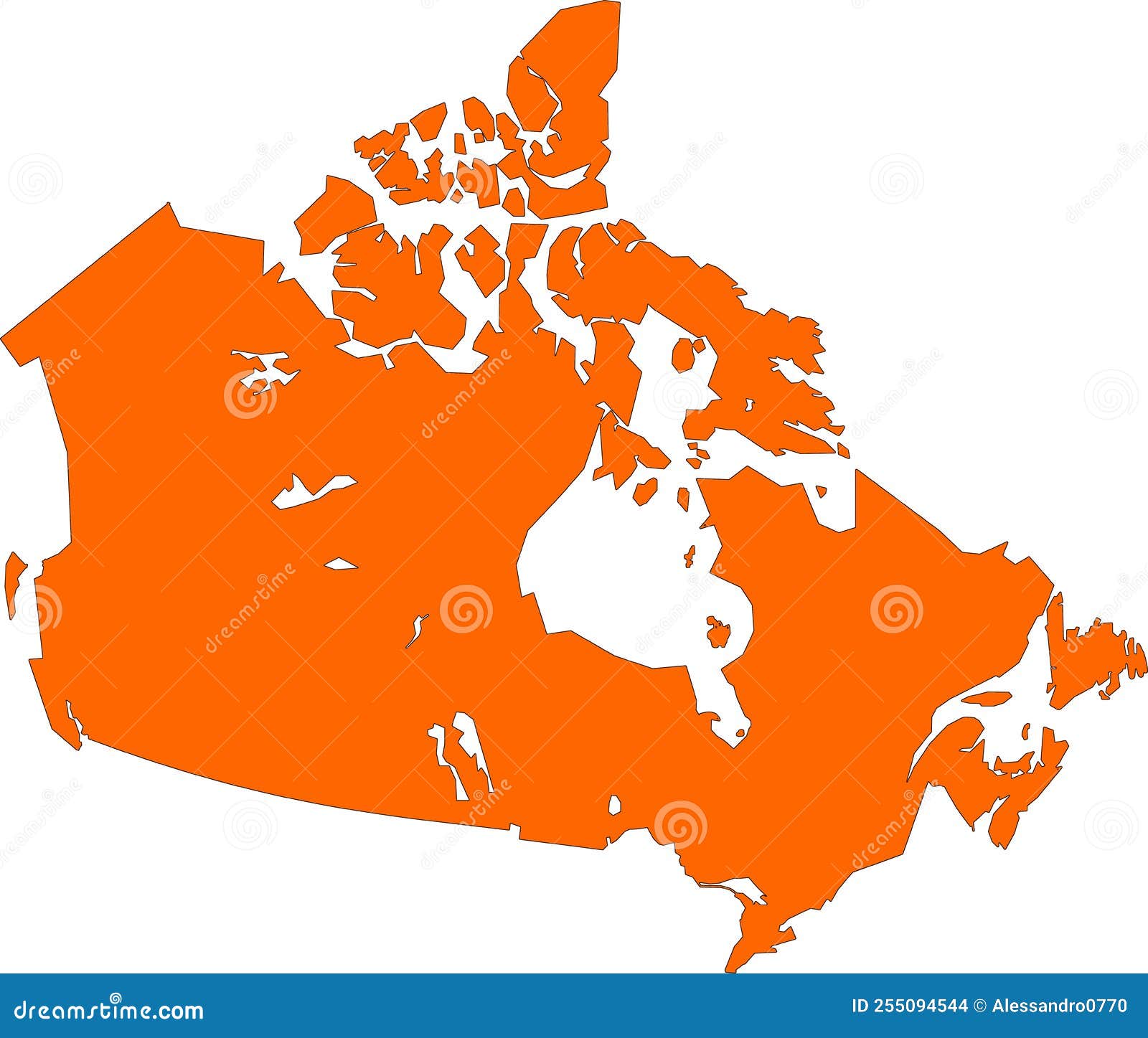 Map of Canada in orange stock illustration. Illustration of government ...