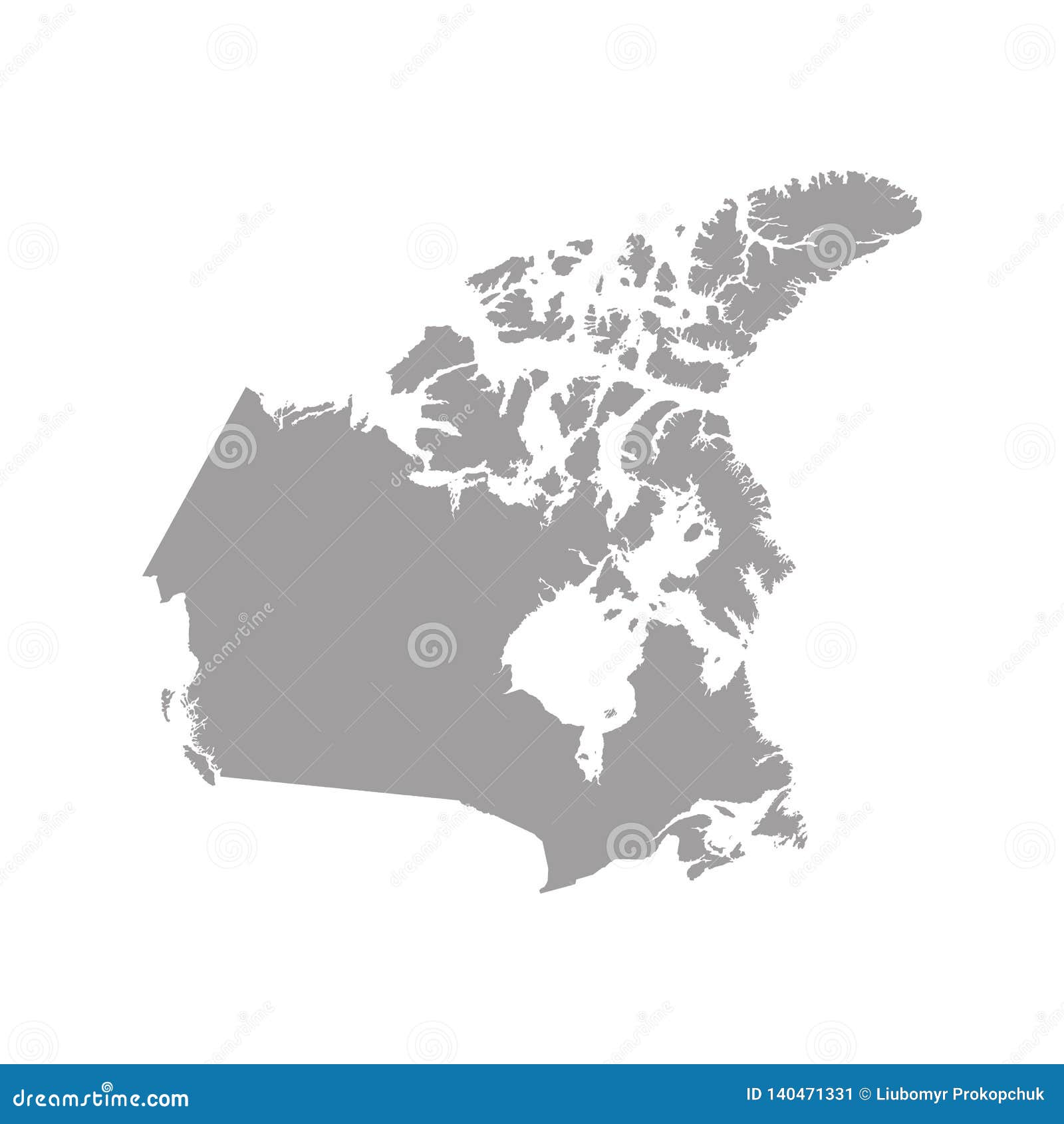 Map of Canada in Gray on a White Background Stock Vector - Illustration ...