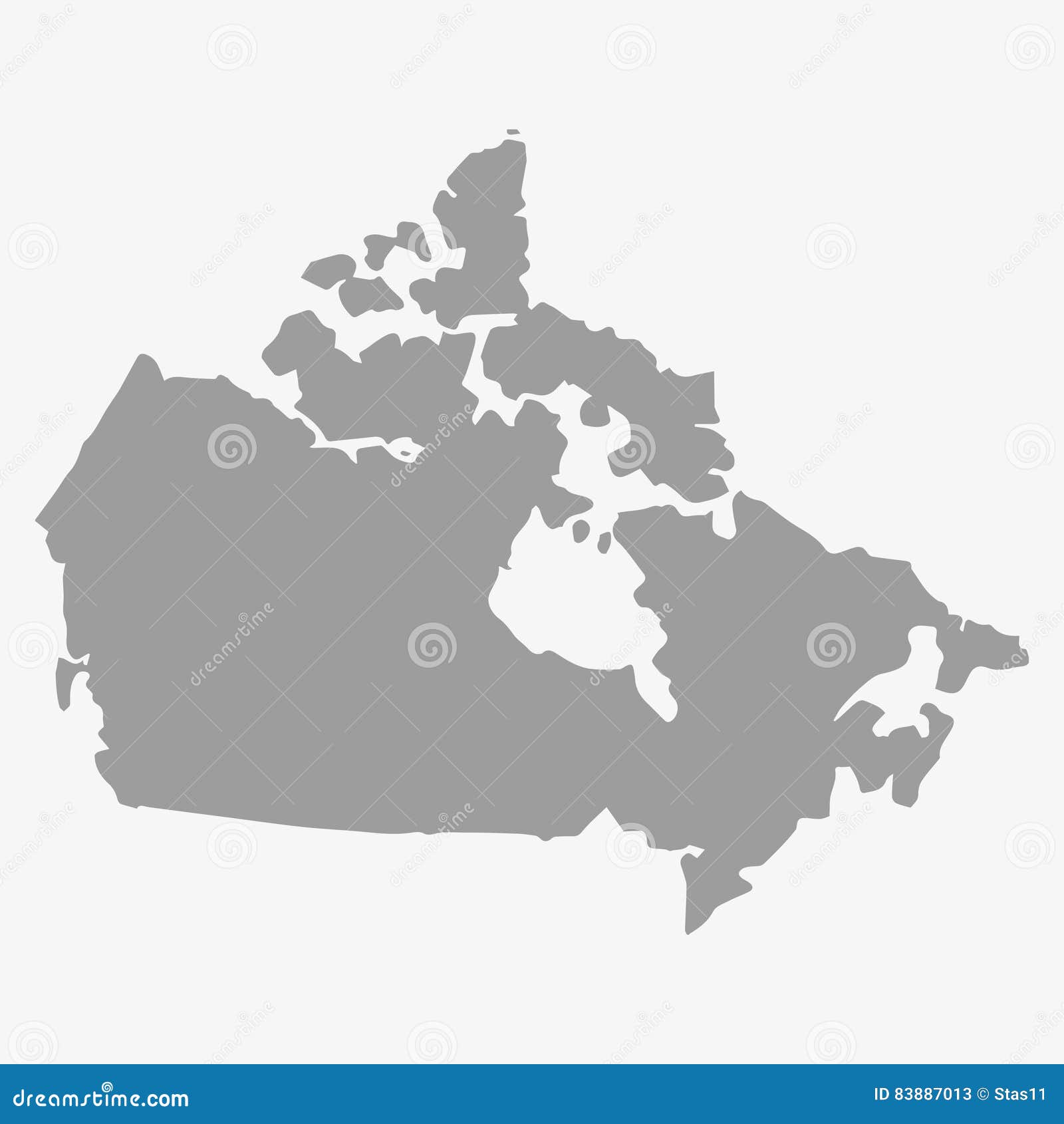 Map of Canada in Gray on a White Background Stock Illustration ...